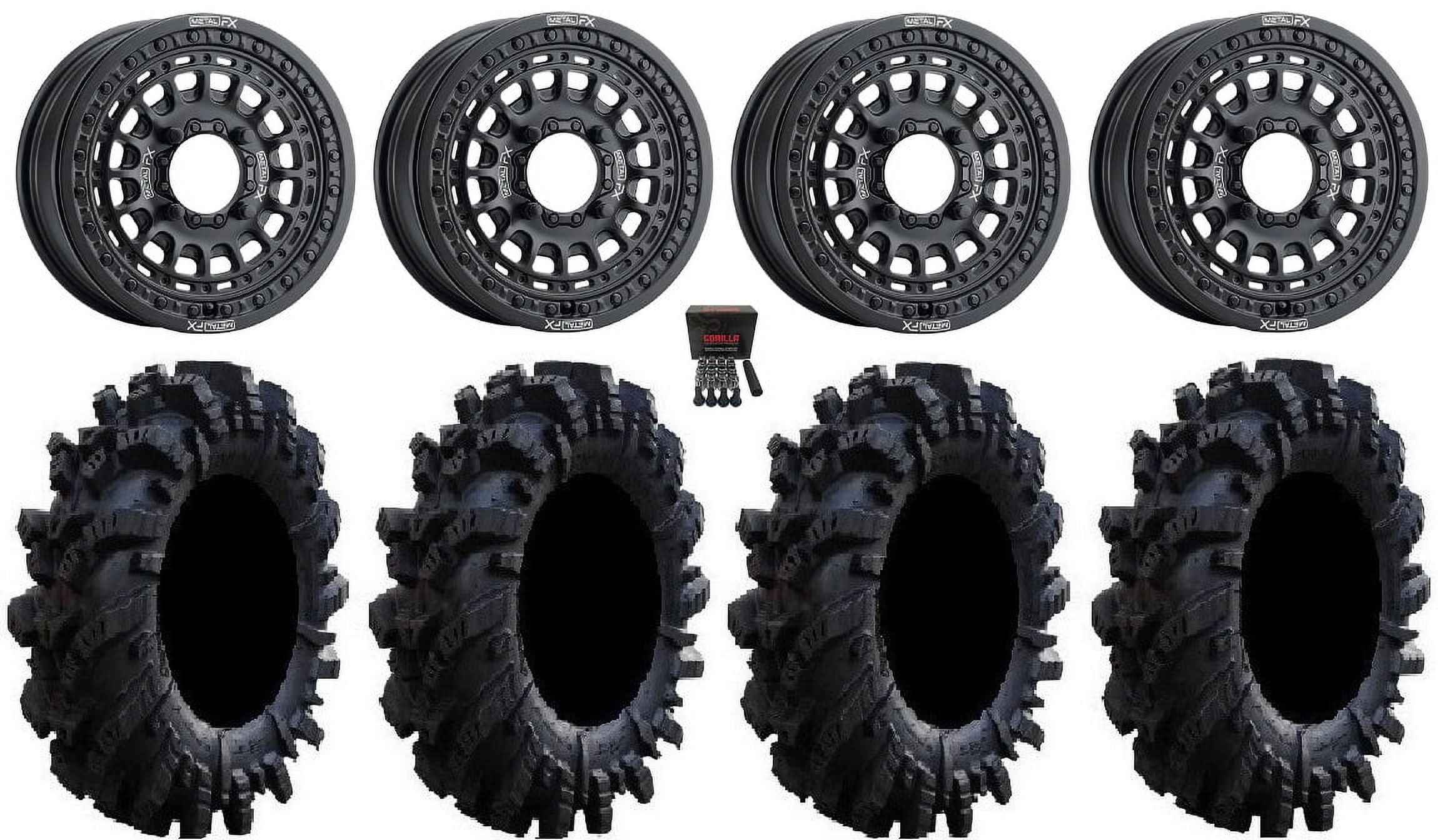 MetalFX Hitman Beadlock 15" Wheels Bk 34" Intimidator Tires ...