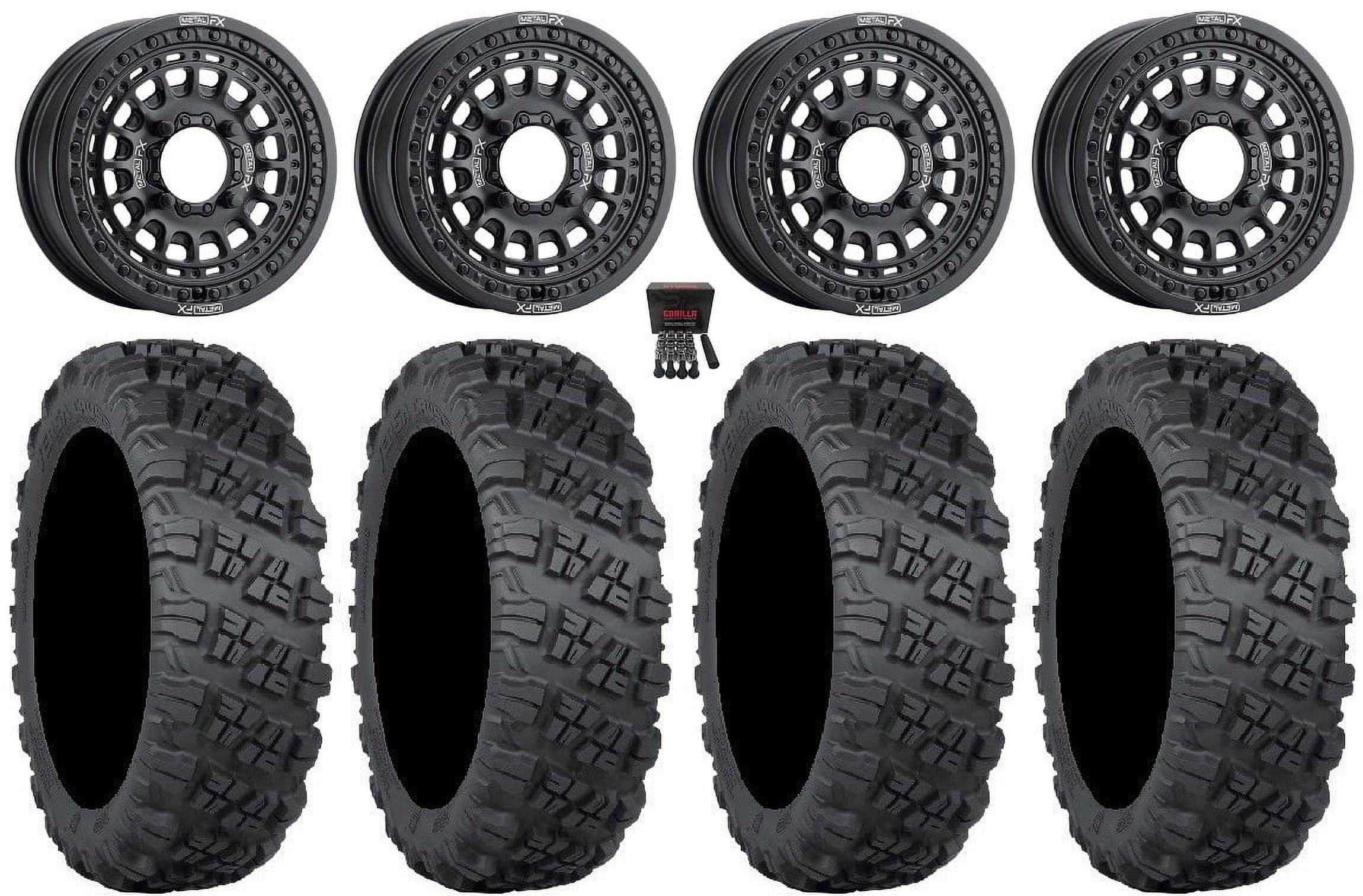 MetalFX Hitman Beadlock 15" Wheels Bk 35" Versa Cross V3 Tires ...