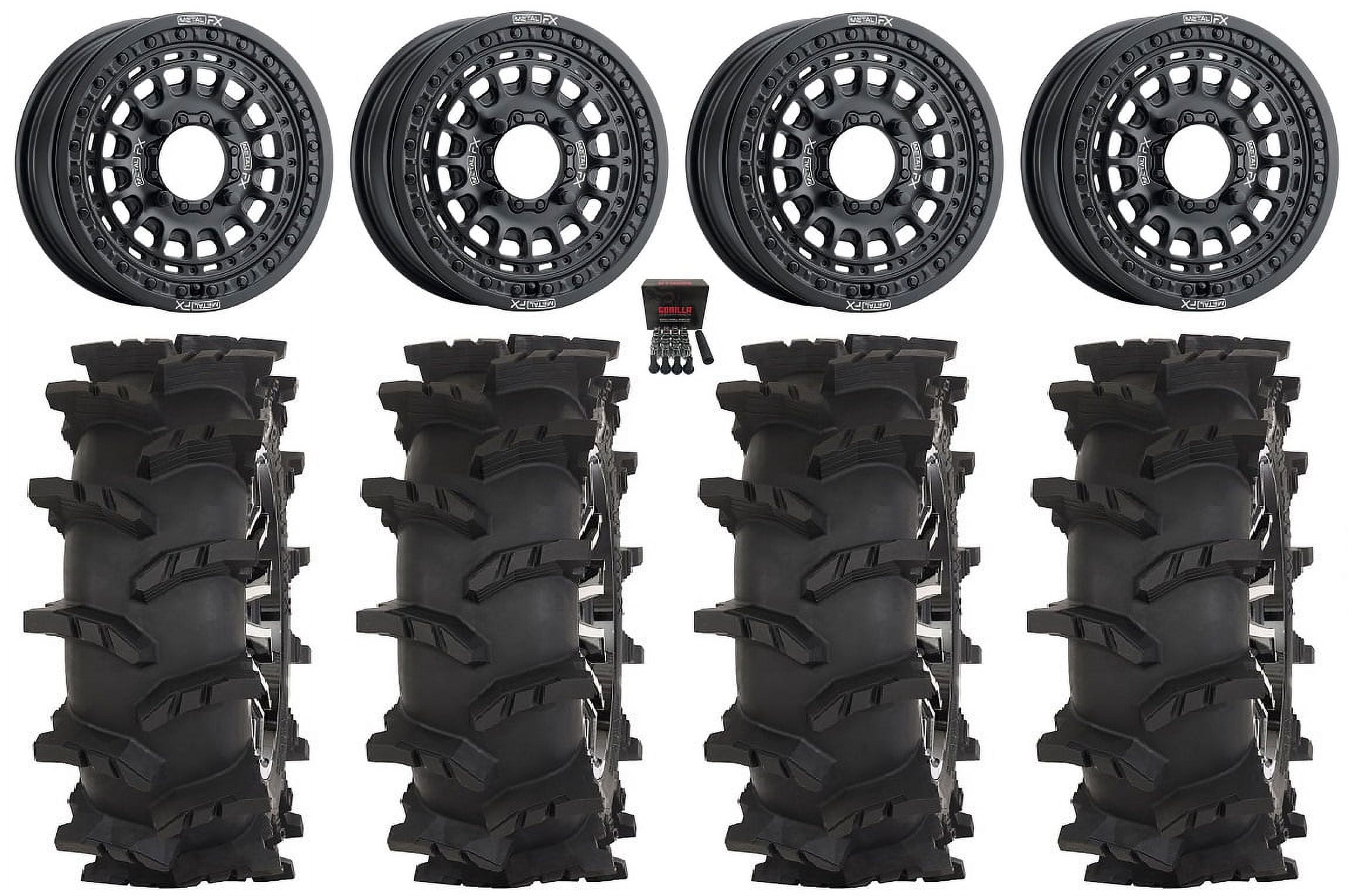 MetalFX Hitman Beadlock 15" Wheels Black 32" Outlaw Max Tires Can-Am ...
