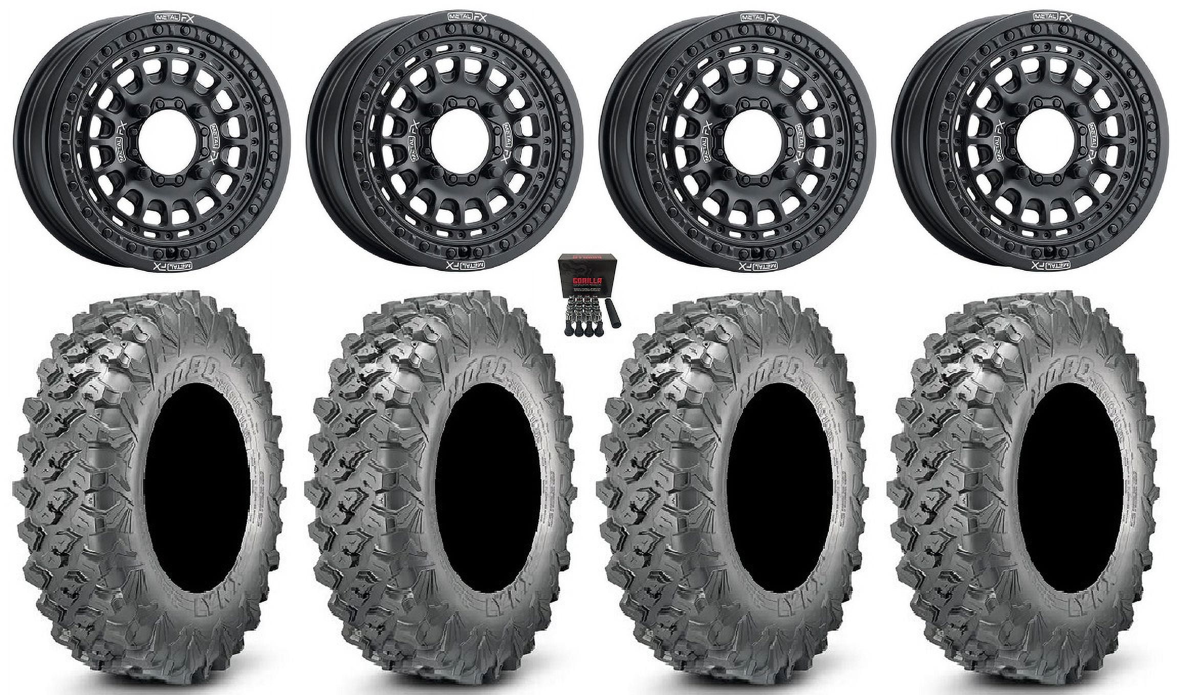 MetalFX Hitman Beadlock 15" Wheels Black 35" Lynx SXS Tires Sportsman ...