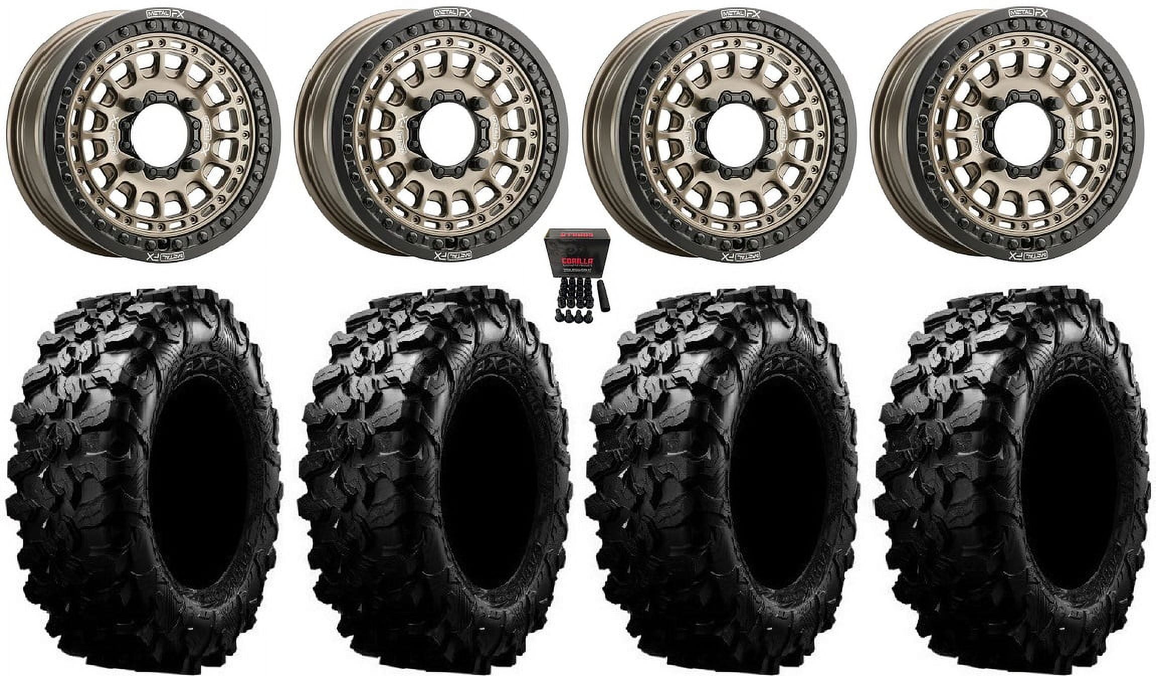 MetalFX Hitman Beadlock 15" Wheels Br 29" Carnivore Tires Sportsman RZR ...