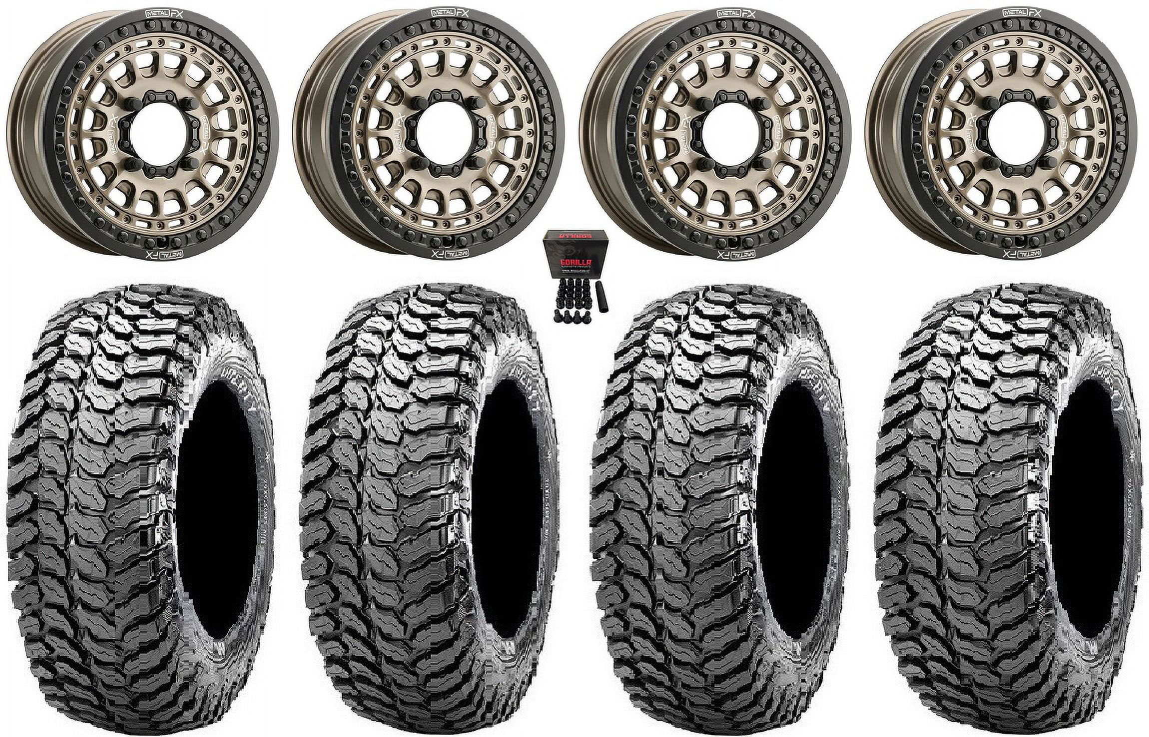 MetalFX Hitman Beadlock 15" Wheels Bronze 29" Liberty Tires Can-Am ...