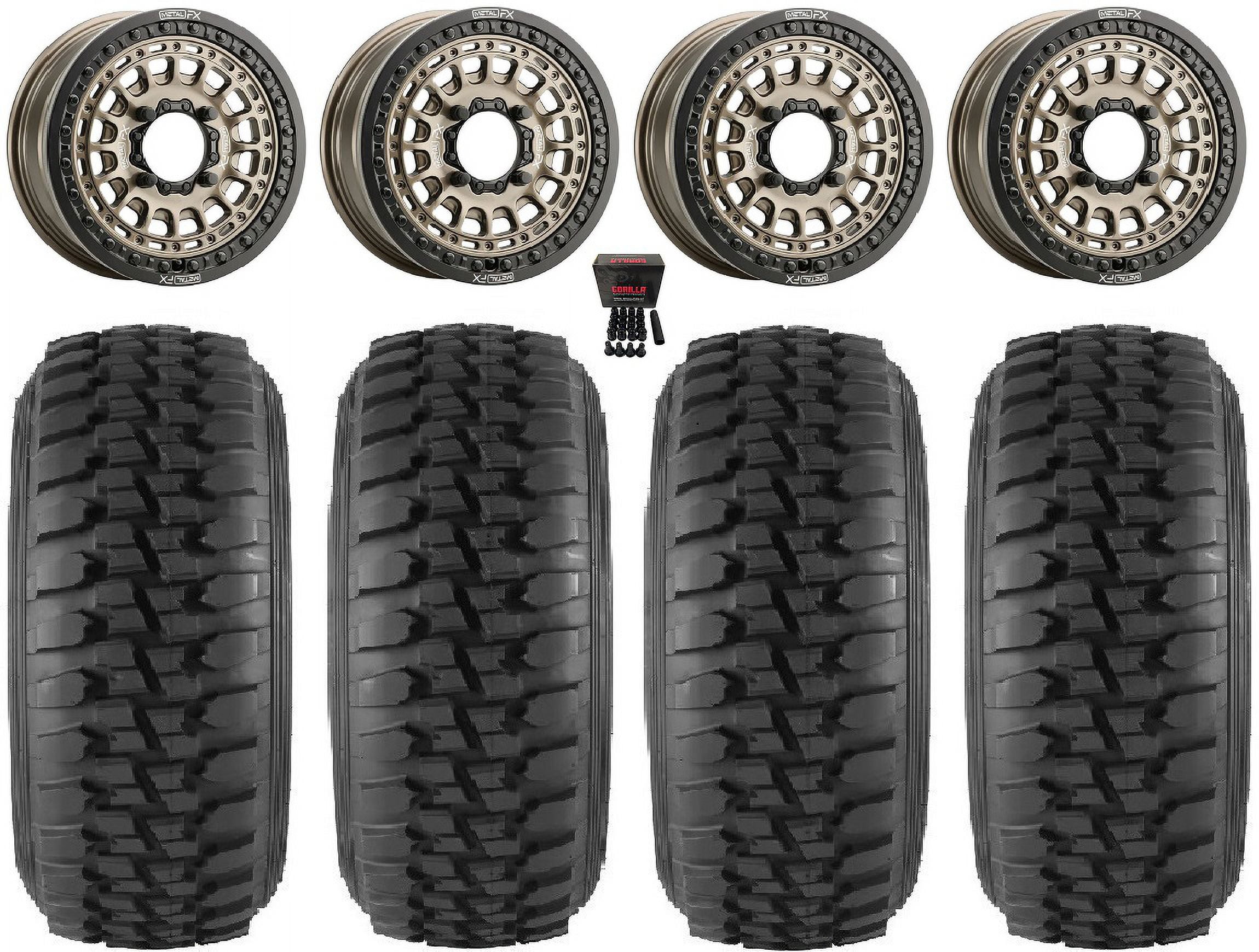MetalFX Hitman Beadlock 15" Wheels Bronze 30" Desert Series Tires Can ...