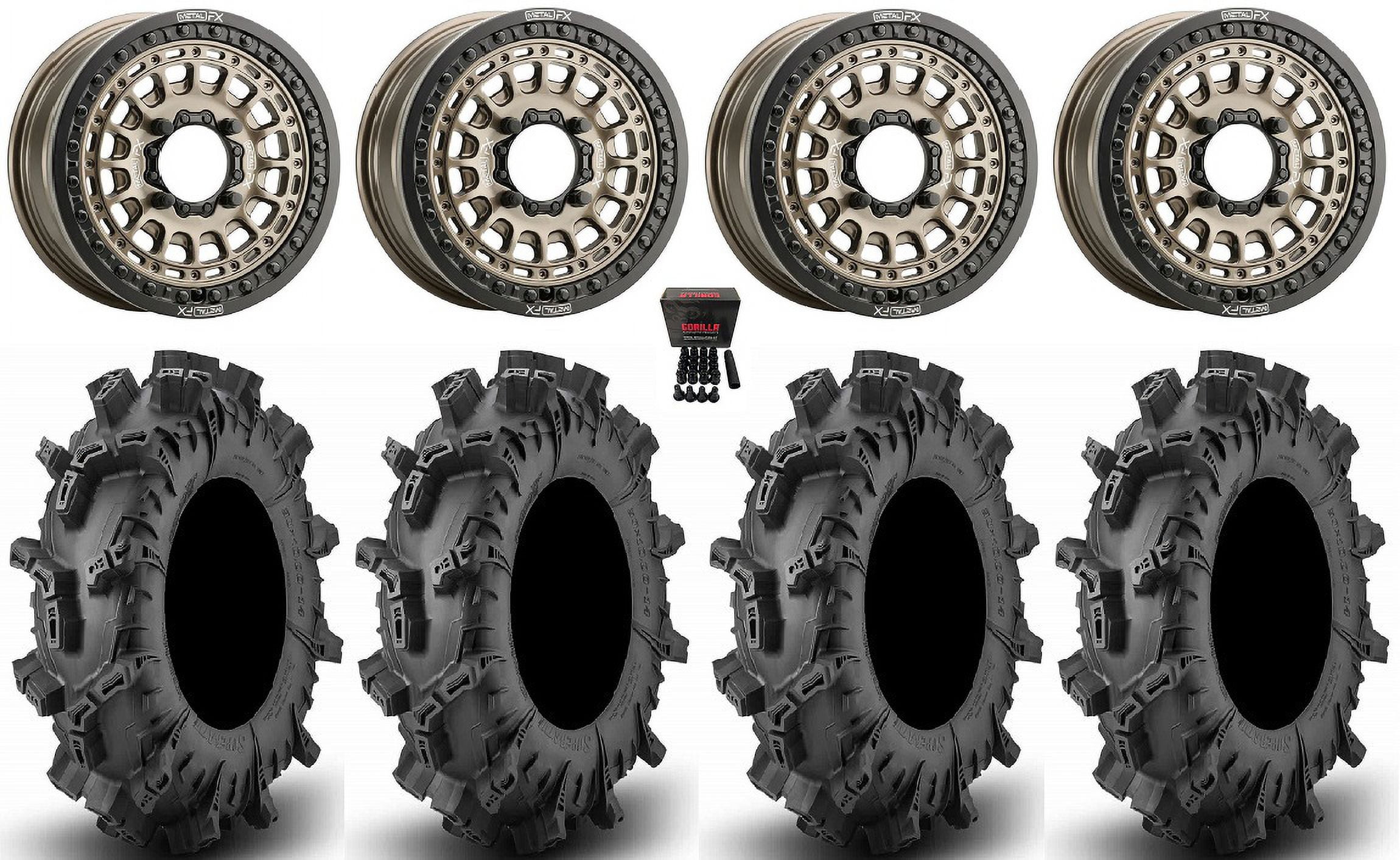 MetalFX Hitman Beadlock 15" Wheels Bronze 32" Terminator Max Tires Can ...