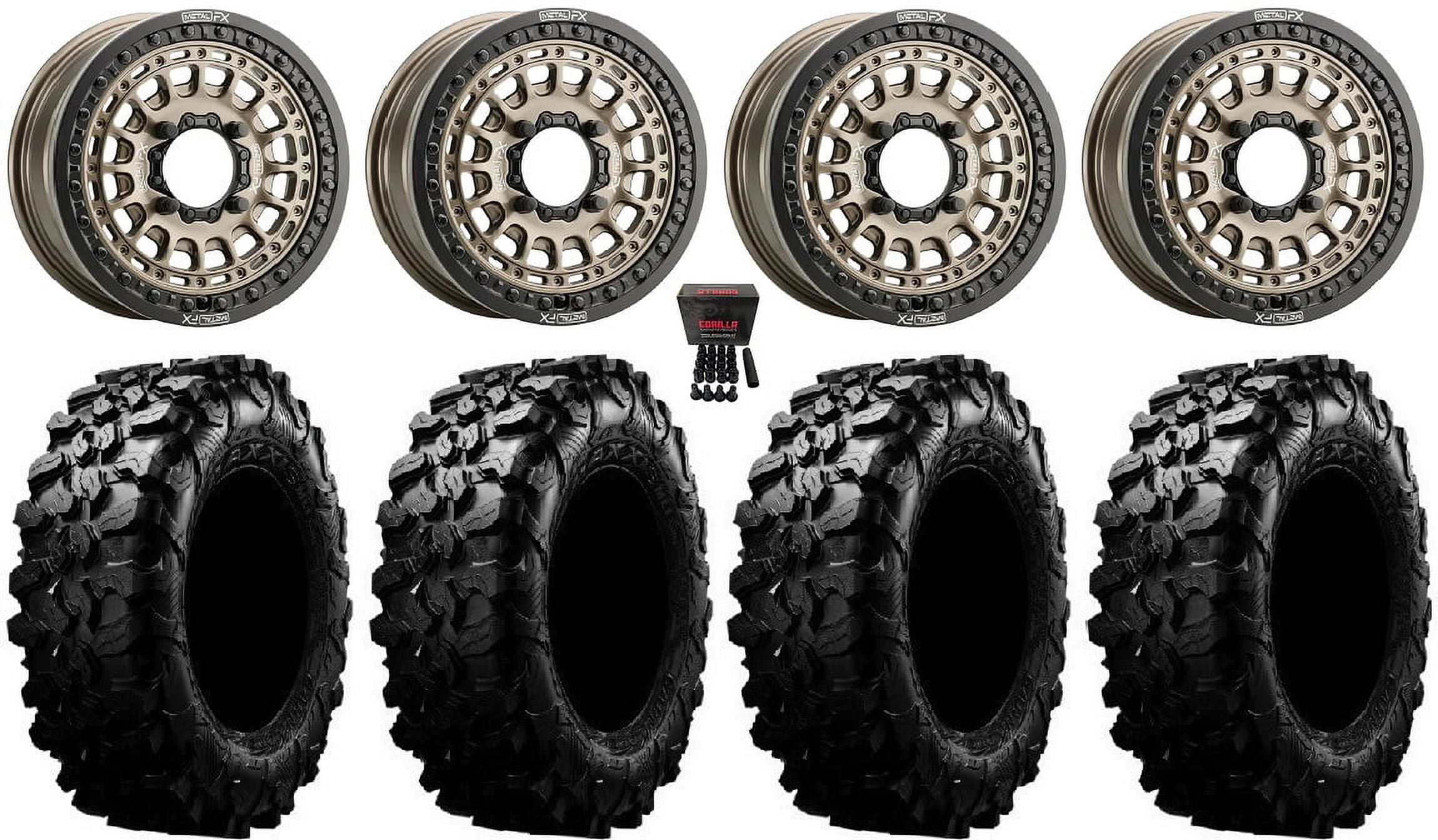 MetalFX Hitman Beadlock 15" Wheels Bronze 33" Carnivore Tires Can-Am ...