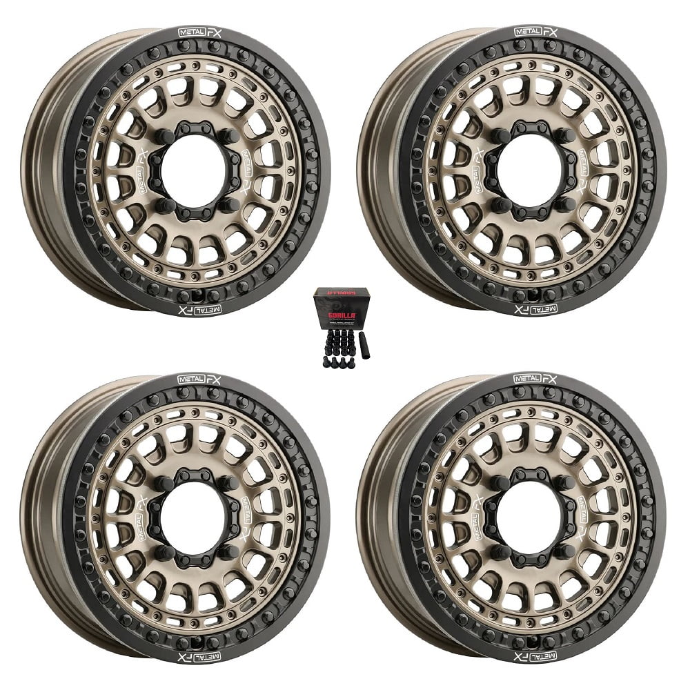 MetalFX Hitman Beadlock 15" Wheels Bronze Sportsman RZR Ranger ...