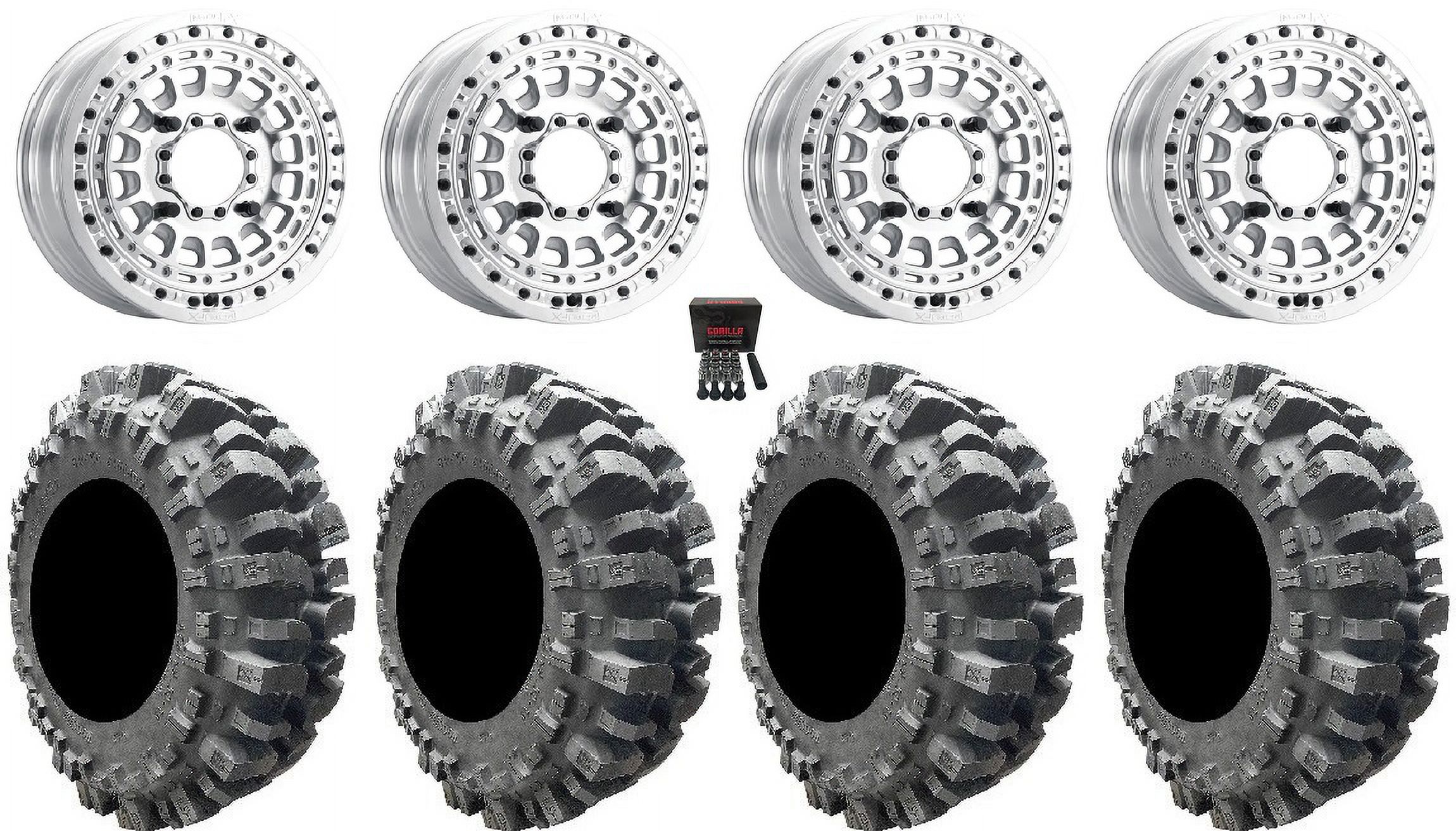 MetalFX Hitman Beadlock 15x6 Wheels Raw 30" Bogger Tires Polaris RZR XP ...