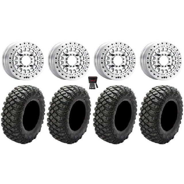 MetalFX Hitman Beadlock 15x6 Wheels Raw 32" Crawler XG Tires Can-Am ...