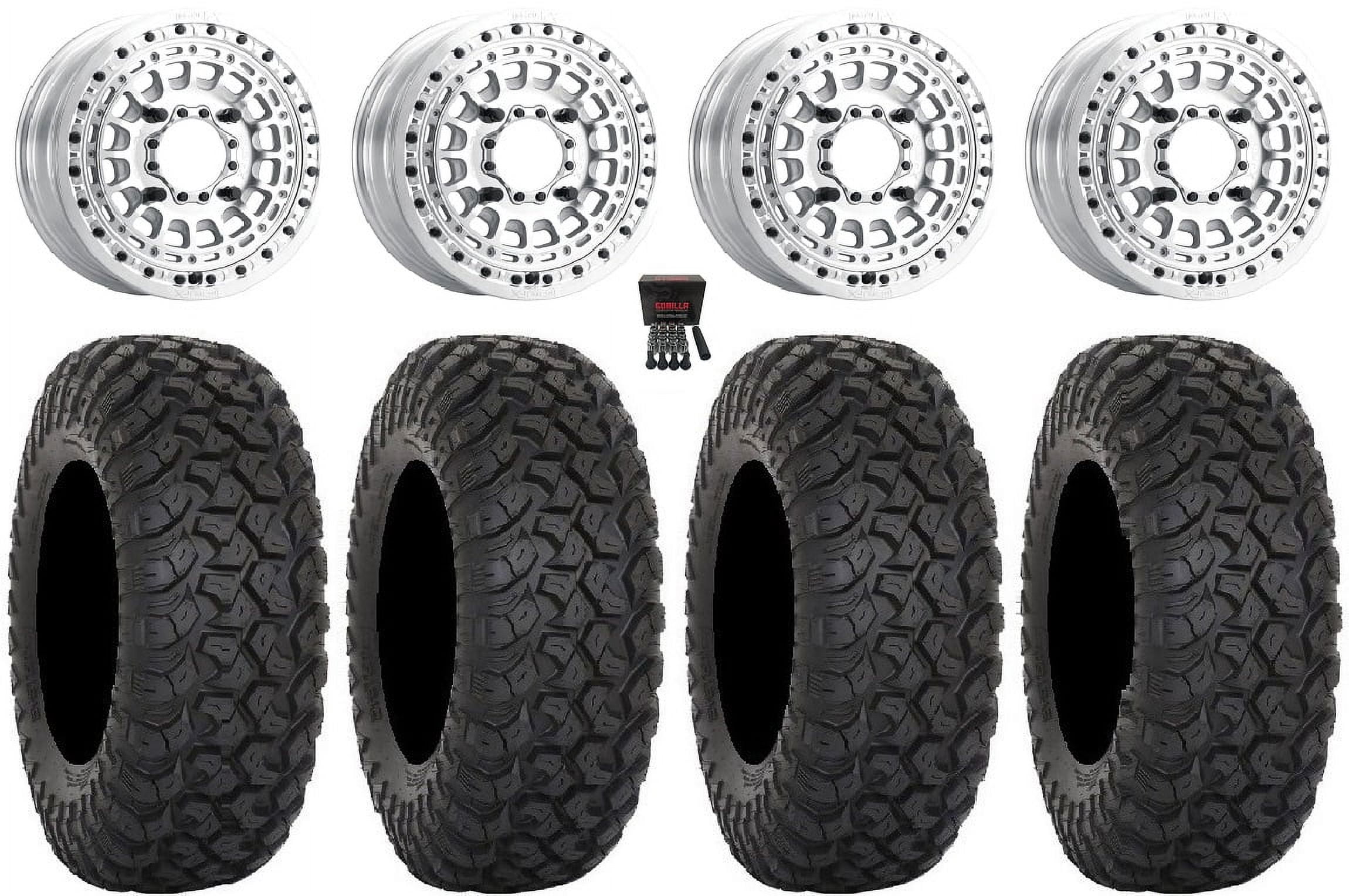 MetalFX Hitman Beadlock 15x6 Wheels Raw 32" RT320 Tires Can-Am Maverick ...