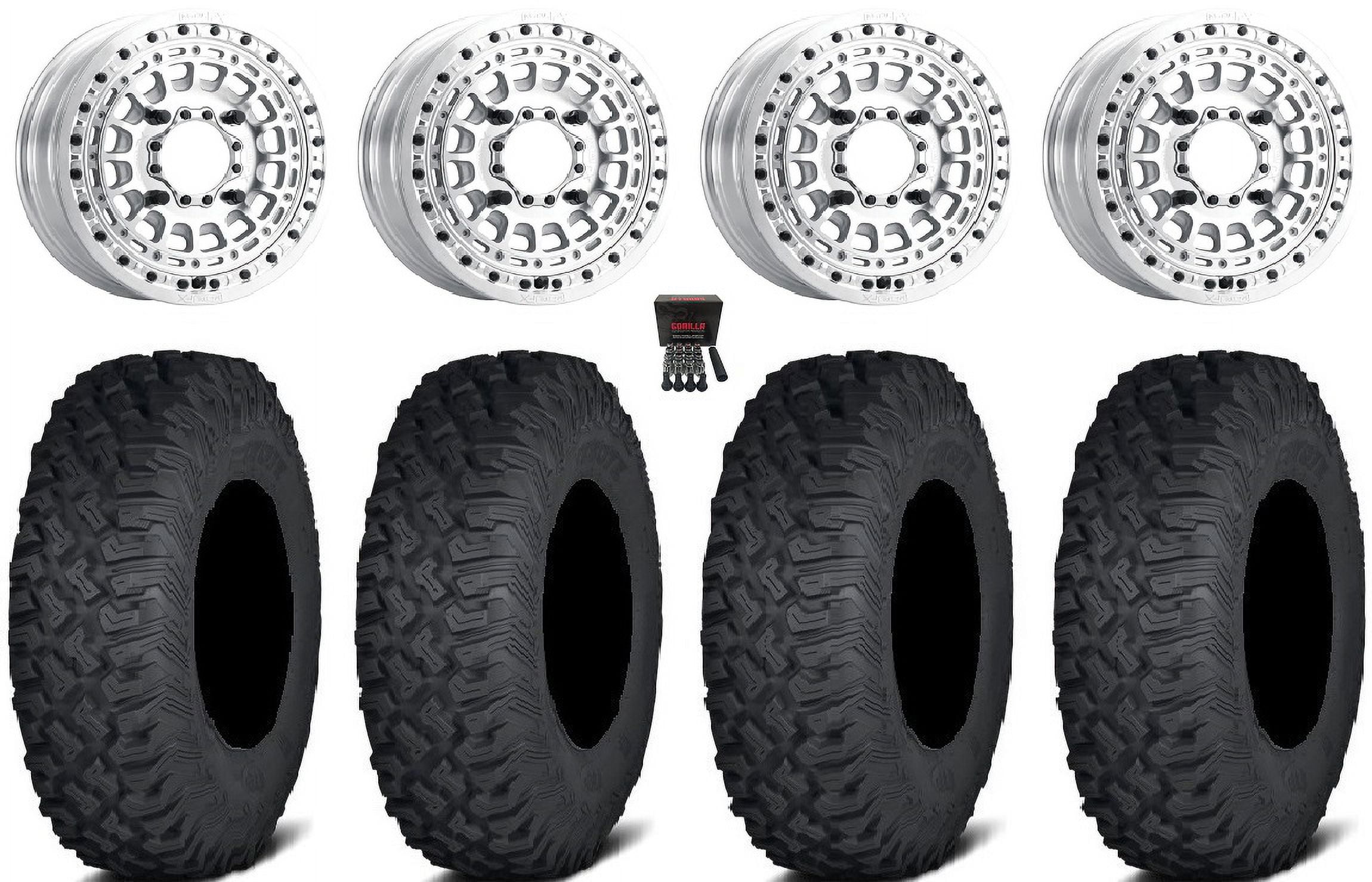 MetalFX Hitman Beadlock 15x6 Wheels Raw 33" Coyote Tires Can-Am ...