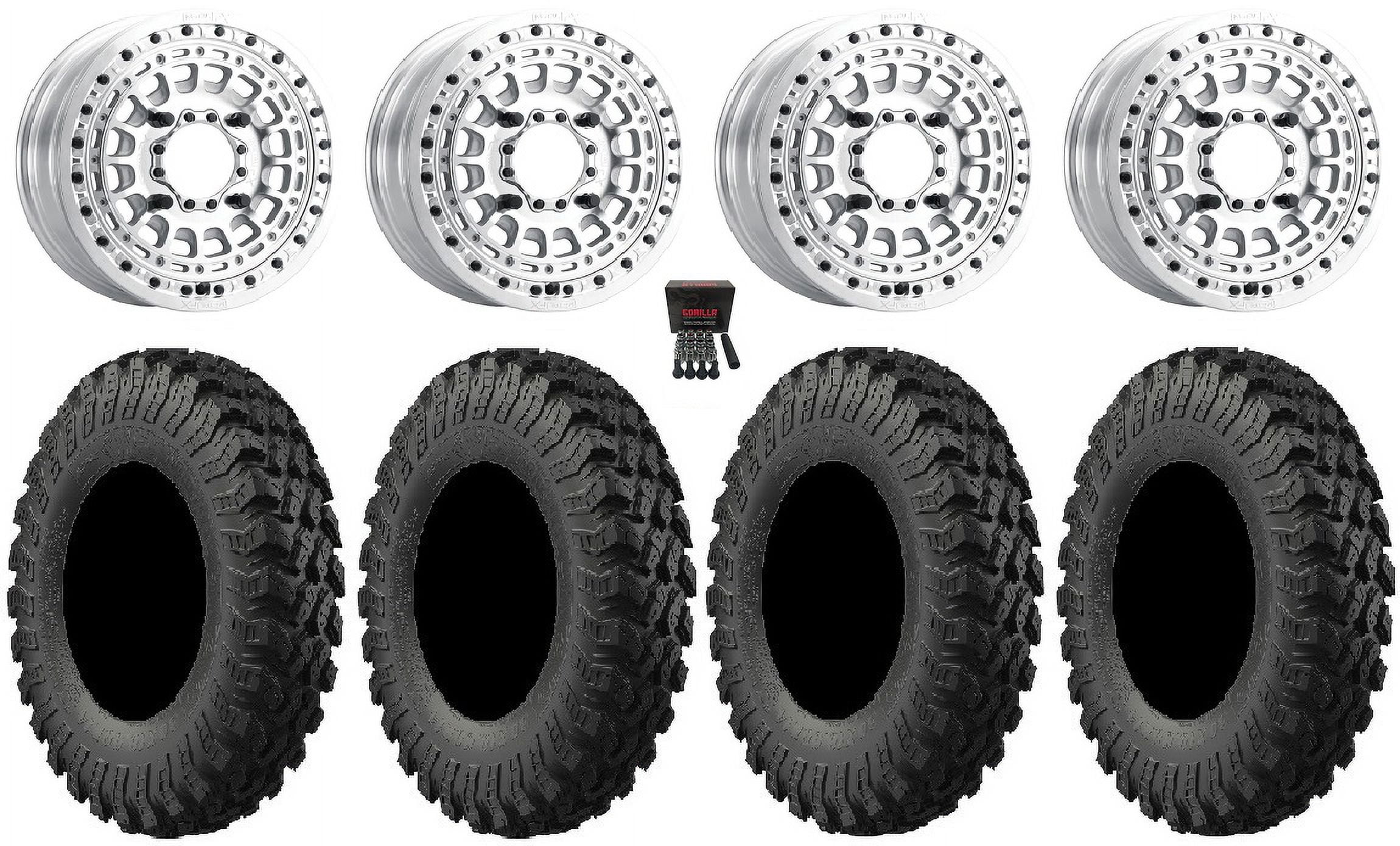 MetalFX Hitman Beadlock 15x6 Wheels Raw 33" MotoRally Tires Can-Am ...