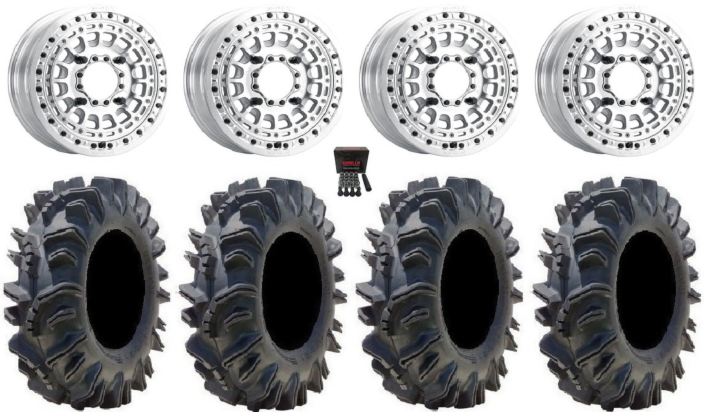 MetalFX Hitman Beadlock 15x6 Wheels Raw 34" Terminator Tires Polaris ...