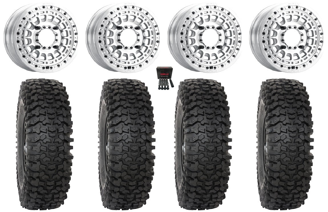 MetalFX Hitman Beadlock 15x6 Wheels Raw 35" RC500 Tires Sportsman RZR ...