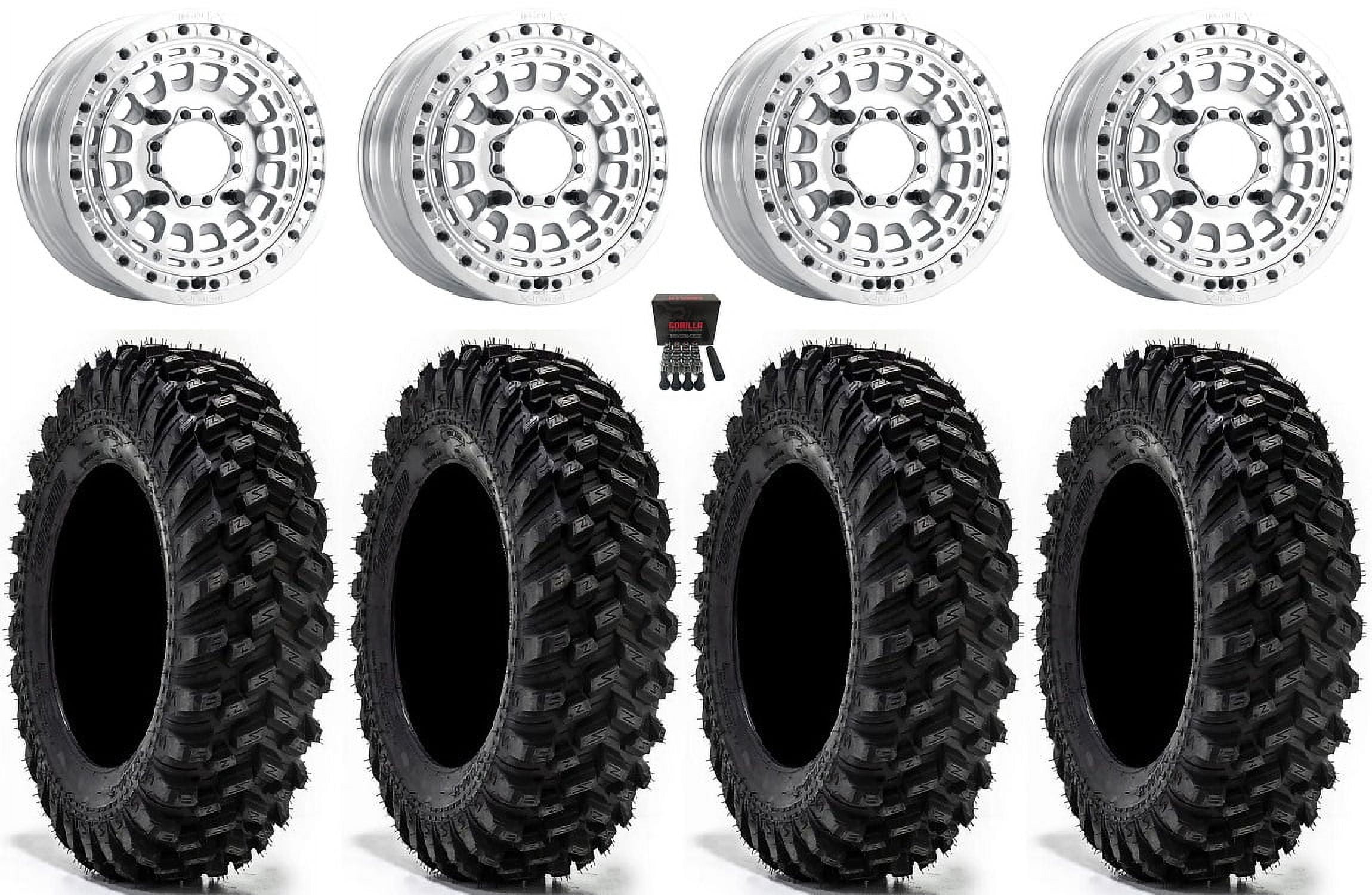 MetalFX Hitman Beadlock 15x6 Wheels Raw 35" Warrior XT Tires Polaris ...