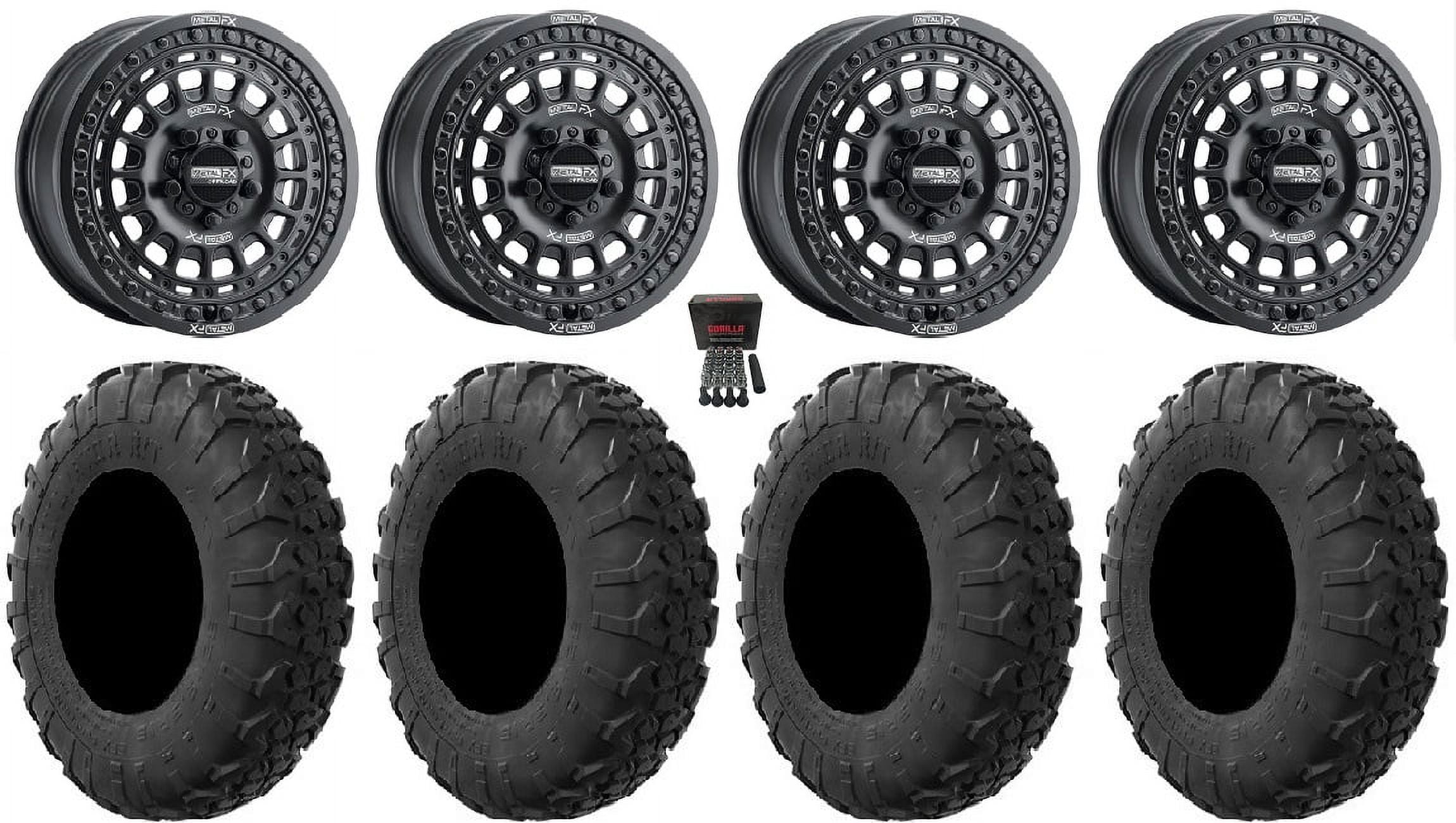 MetalFX Hitman R Bdlk 15" Wheels Bk 33" MotoVatorR/T Tires Polaris RZR ...