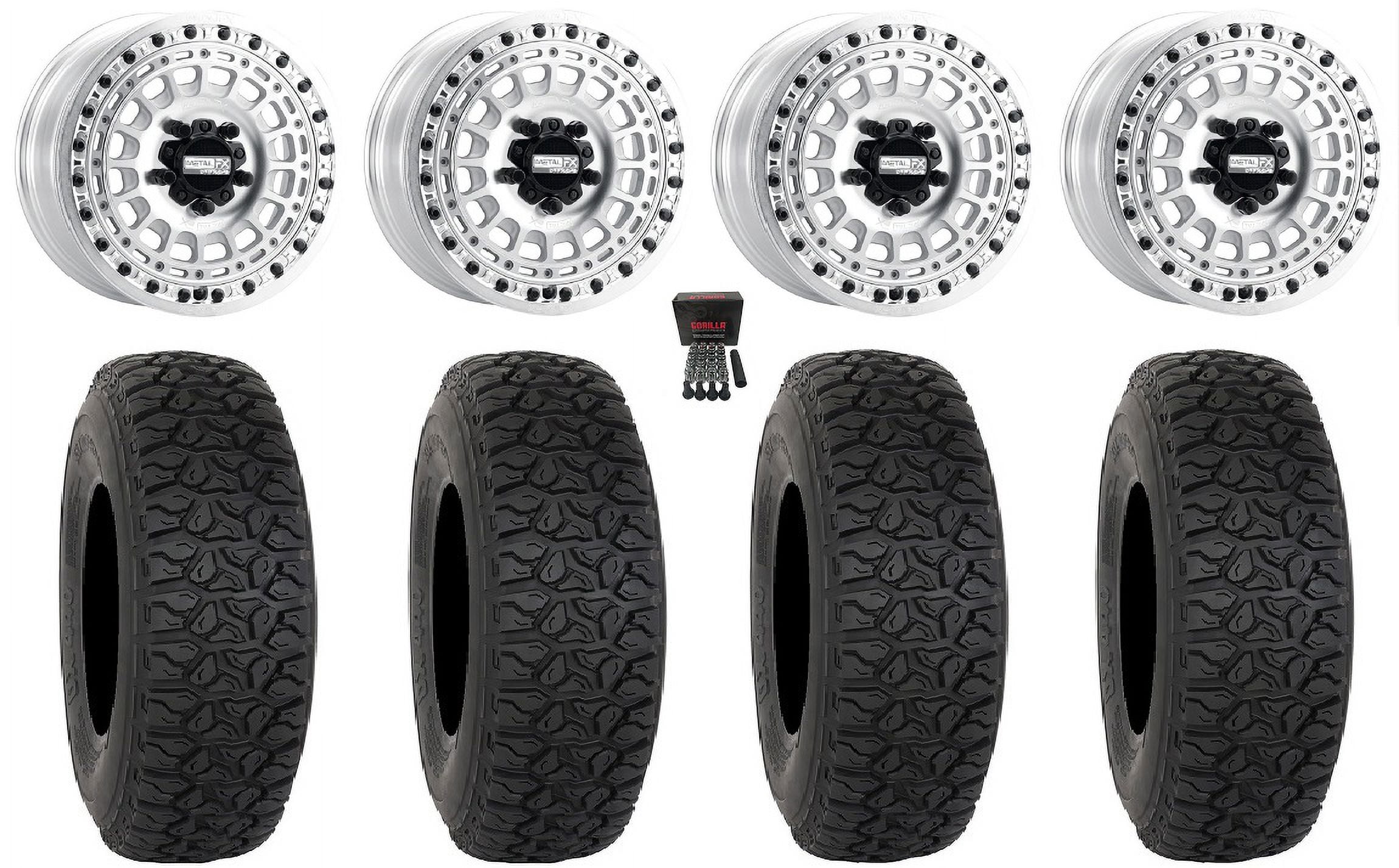MetalFX Hitman R Bdlk 15" Wheels Raw 32" DX440 Tires Polaris RZR Turbo ...