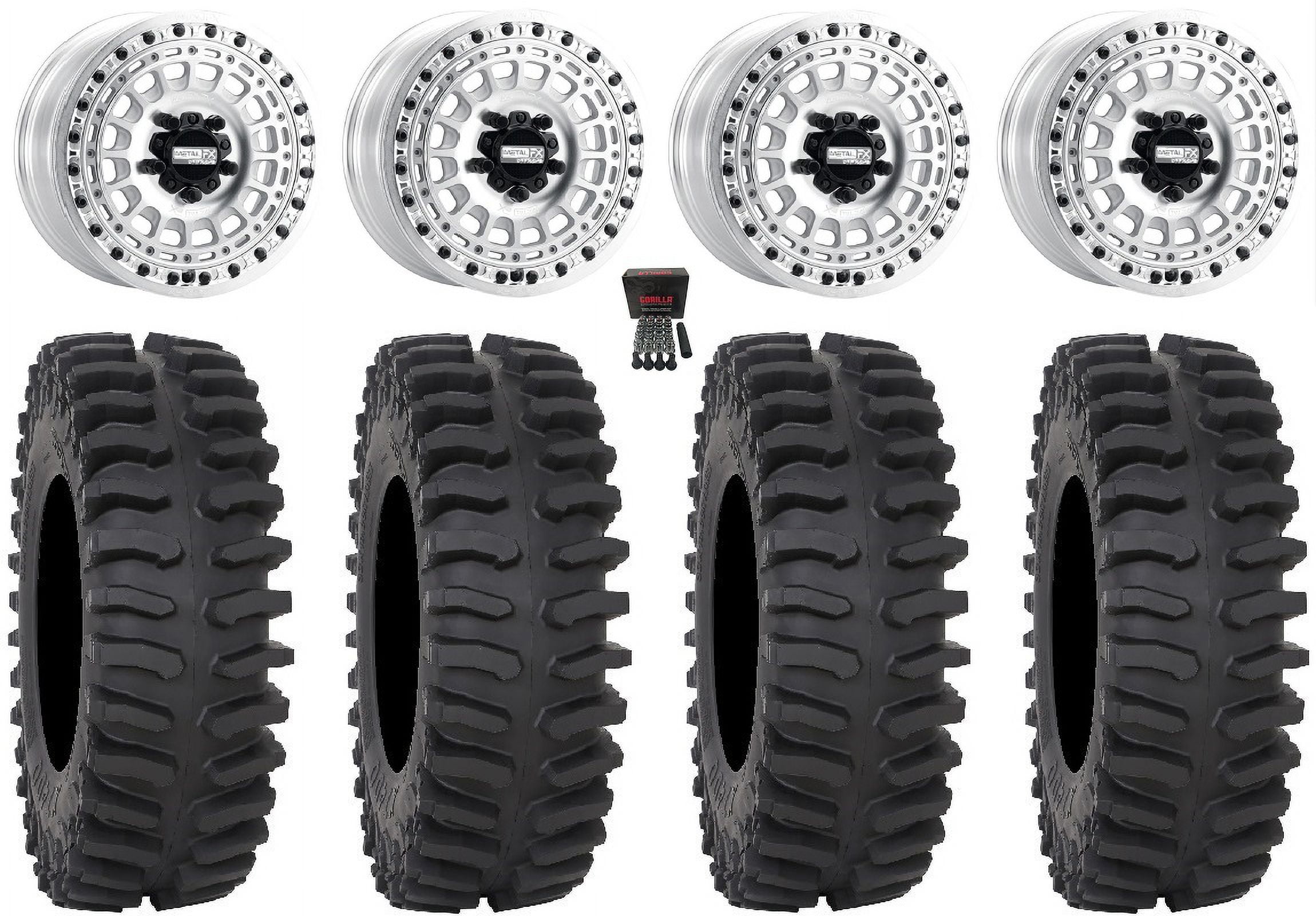 MetalFX Hitman R Bdlk 15" Wheels Raw 35" XT400 Tires Polaris RZR Turbo ...