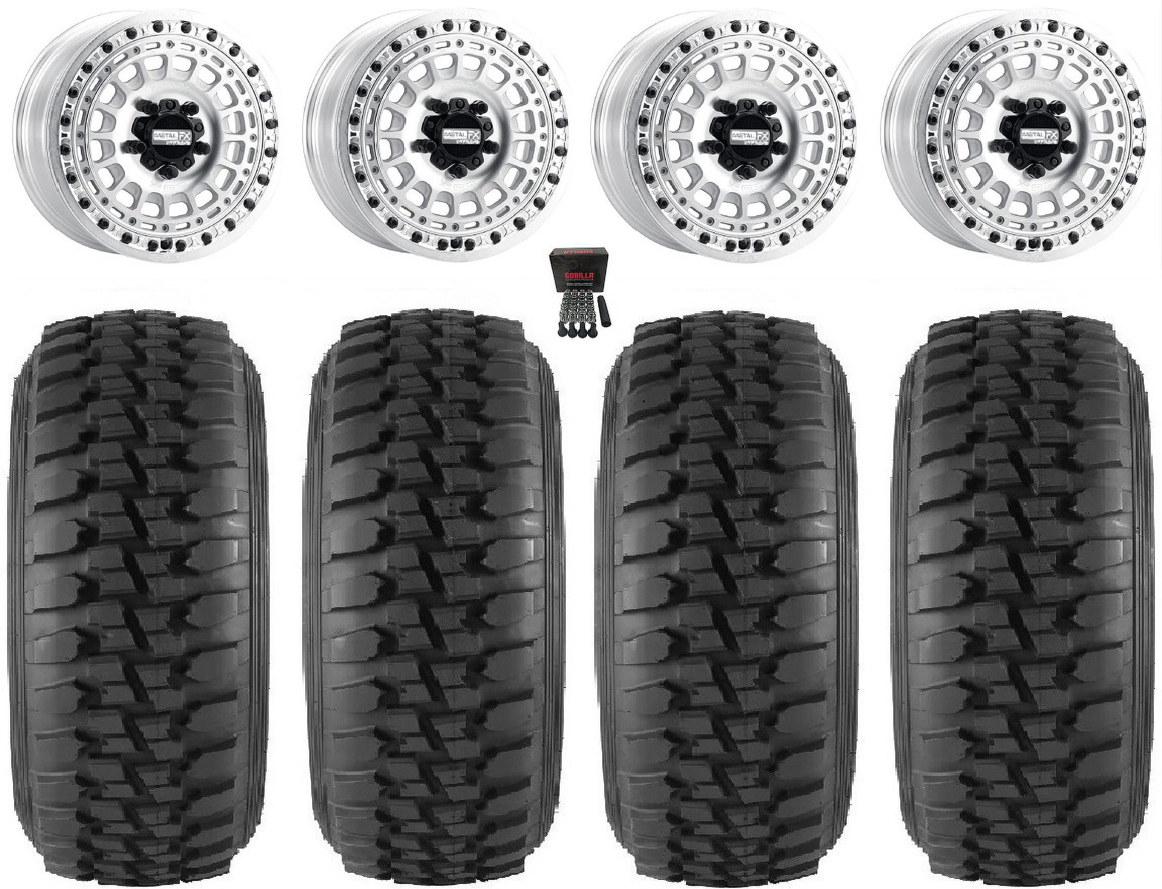 MetalFX HitmanR Bdlk 15" Wheels Raw 33" DesertSeries Tires Polaris RZR ...
