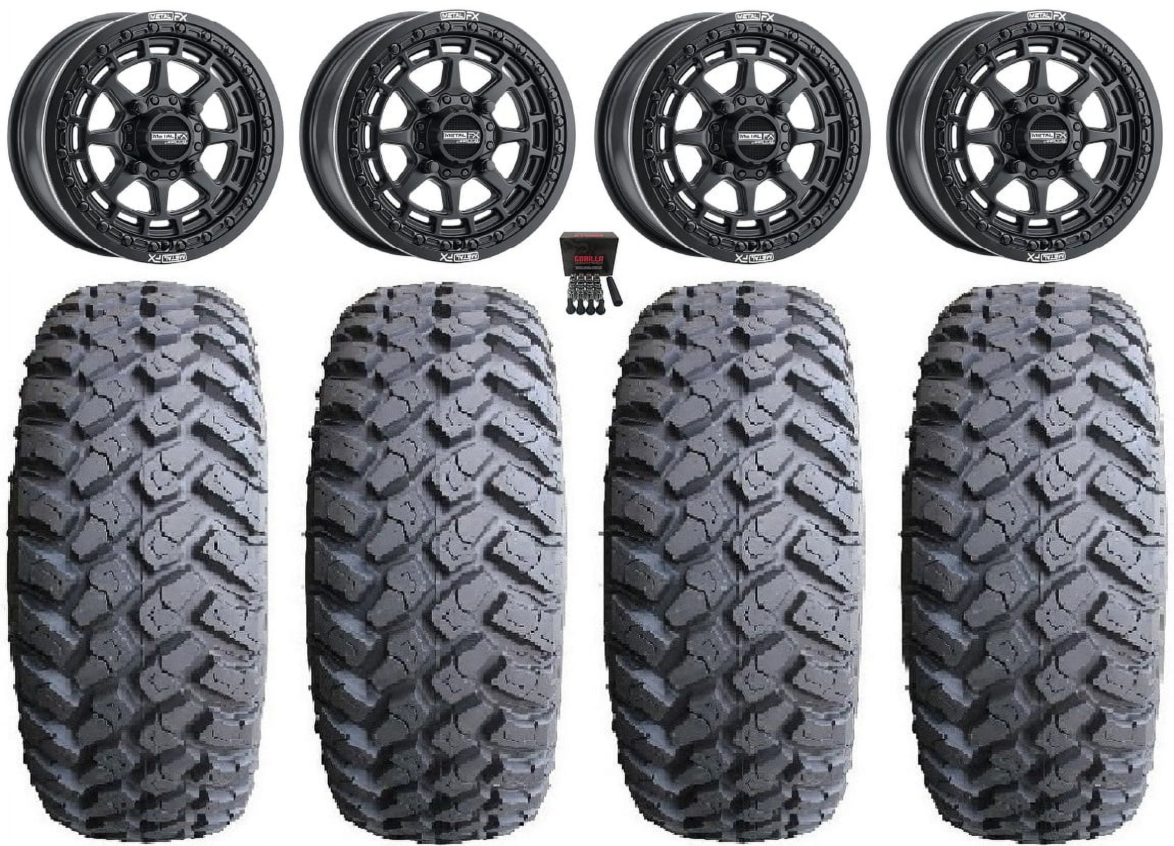 MetalFX Outlaw Bdlk 15" Wheels Bk 30" MotoHammer Tires Kawasaki Teryx ...