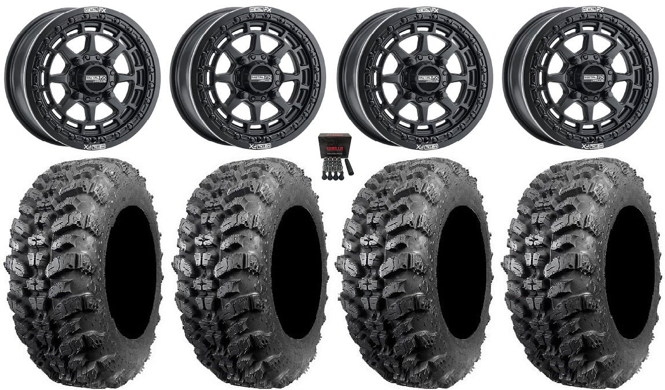 MetalFX Outlaw Bdlk 15" Wheels Bk 30" Sniper 920 Tires Polaris RZR XP ...