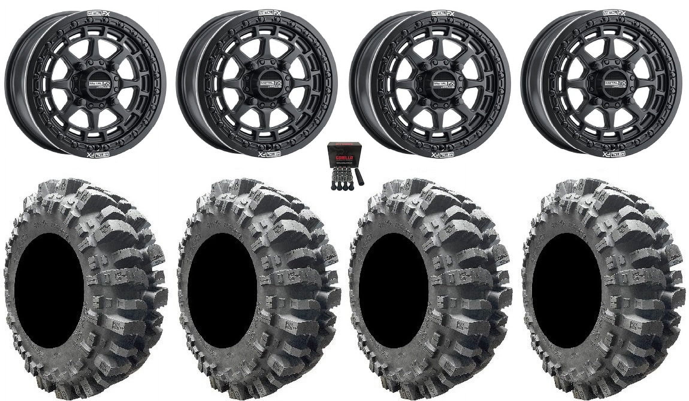 MetalFX Outlaw Bdlk 15" Wheels Bk 31" Bogger Tires Can-Am Commander ...