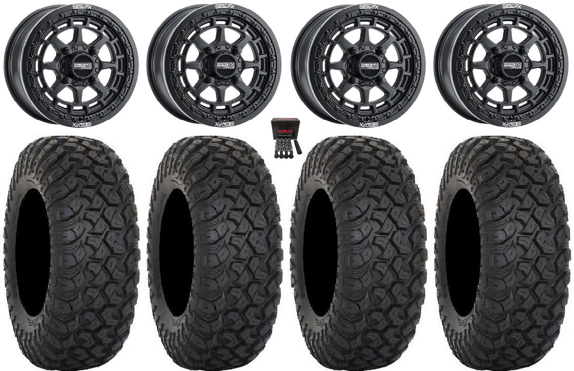 MetalFX Outlaw Bdlk 15" Wheels Bk 32" RT320 Tires Polaris RZR XP 1000 / PRO XP / Ranger XP 900/ ...