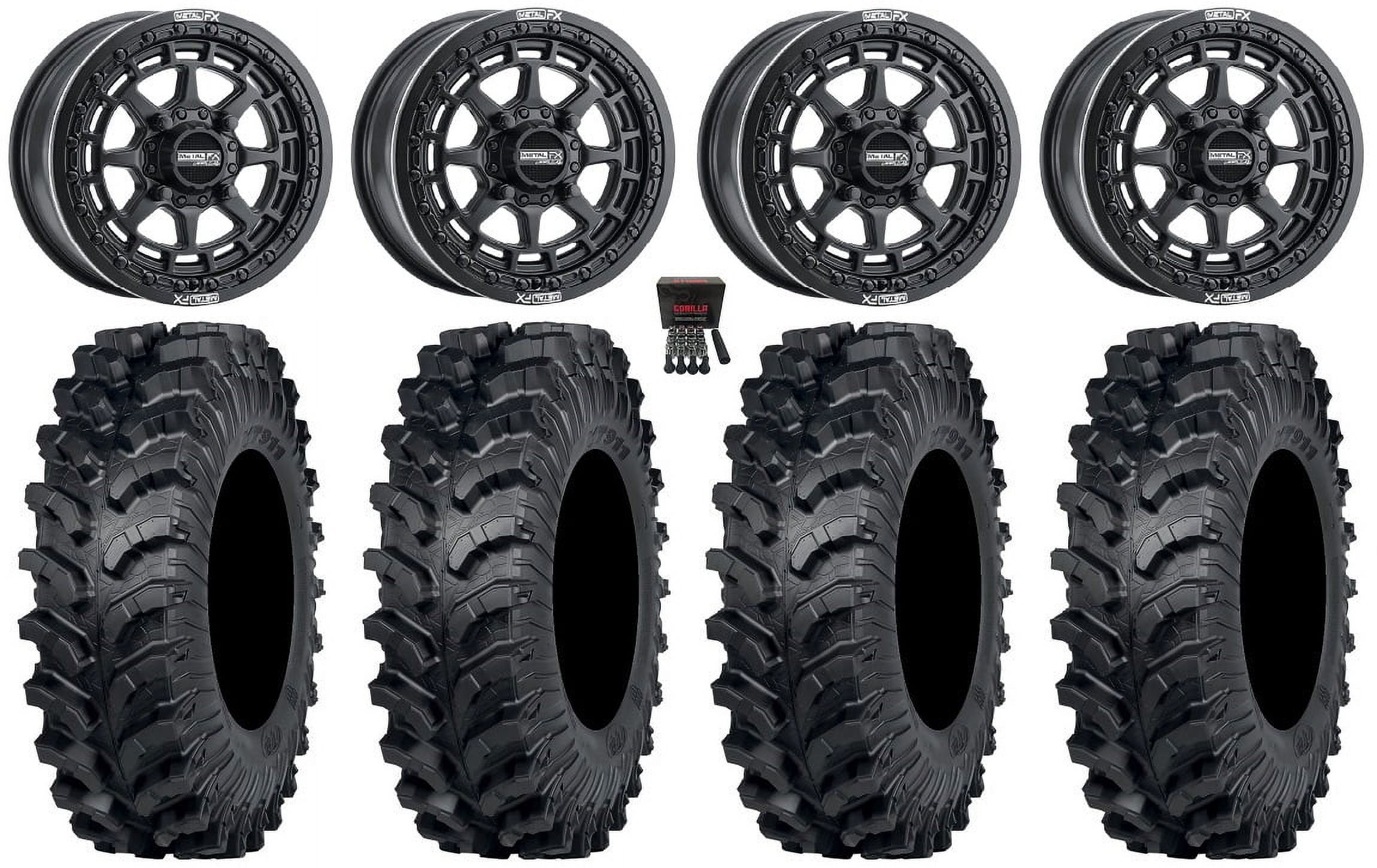 MetalFX Outlaw Bdlk 15" Wheels Bk 34" MT911 Tires Can-Am Commander ...