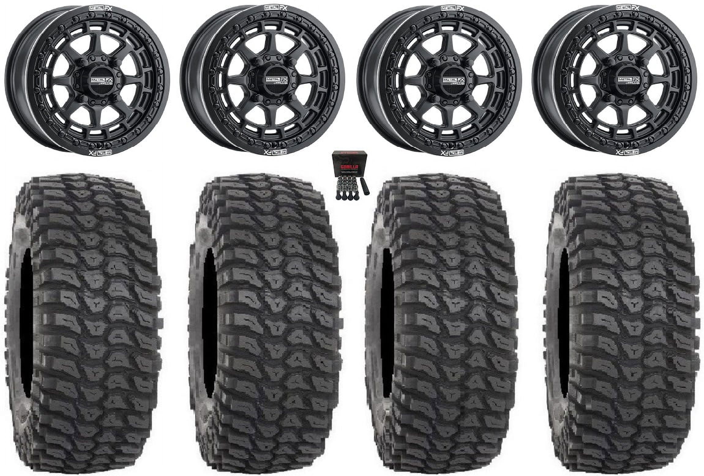 MetalFX Outlaw Bdlk 15" Wheels Bk 35" XCR350 Tires Polaris RZR XP 1000 / PRO XP / Ranger XP 900/ ...