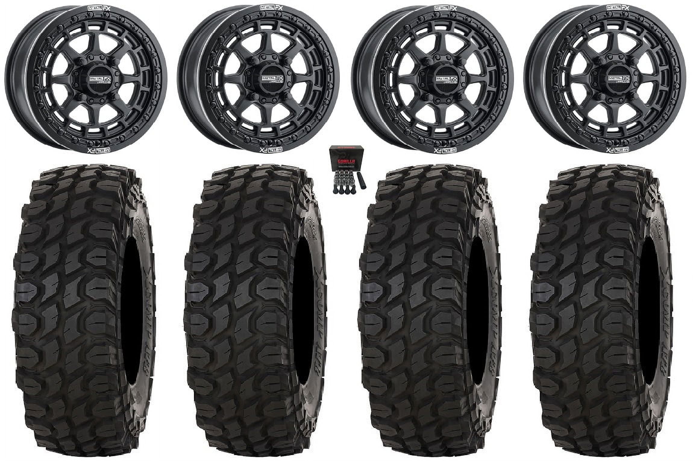 MetalFX Outlaw Bdlk 15" Wheels Bk 35" XComp ATR Tires Can-Am Commander ...