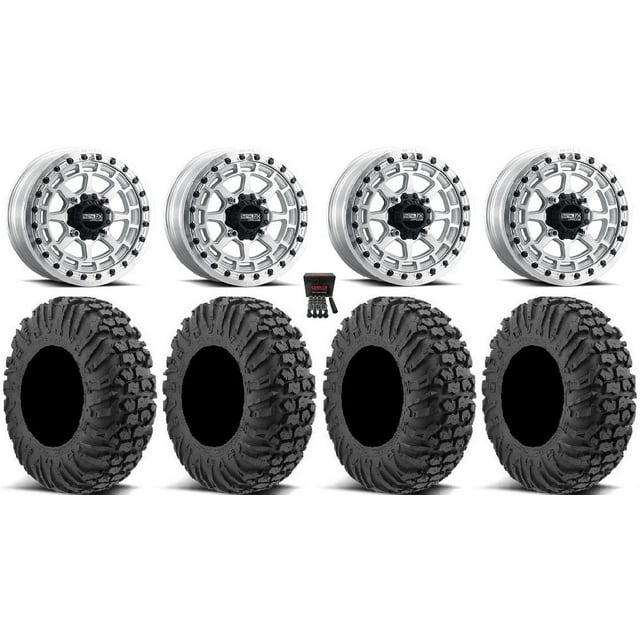 MetalFX Outlaw Bdlk 15" Wheels Raw 30" MotoVator Tires Can-Am Commander ...