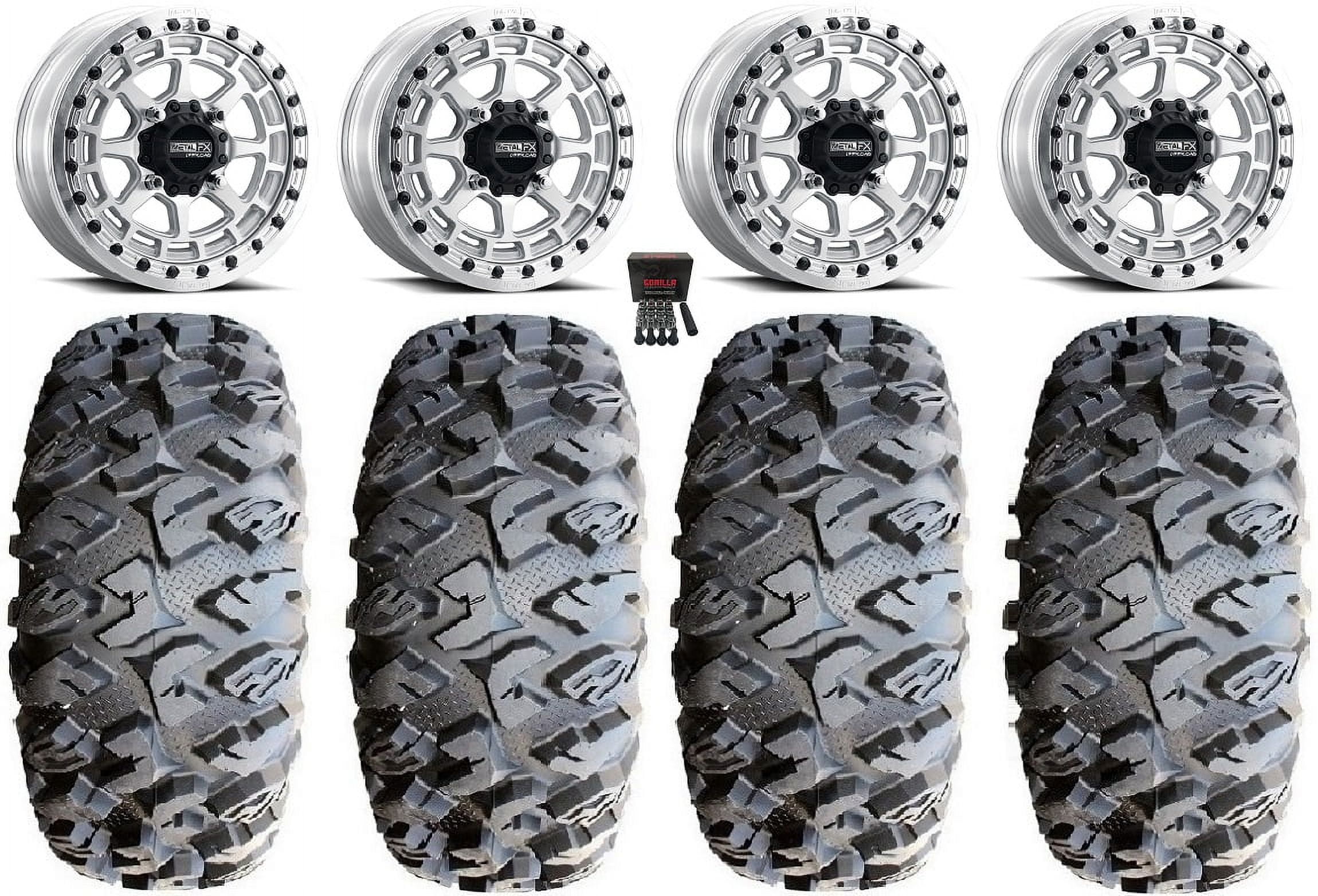 MetalFX Outlaw Bdlk 15" Wheels Raw 31" MotoClaw Tires Can-Am Commander ...