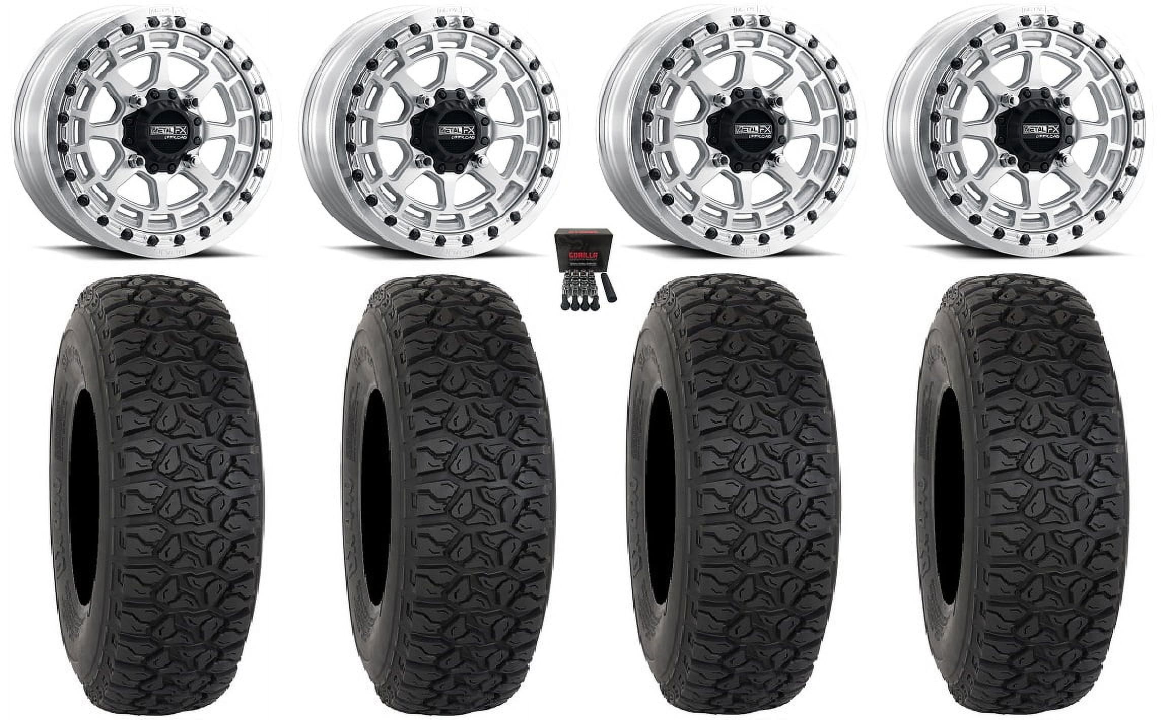 MetalFX Outlaw Bdlk 15" Wheels Raw 32" DX440 Tires Polaris RZR XP 1000 ...