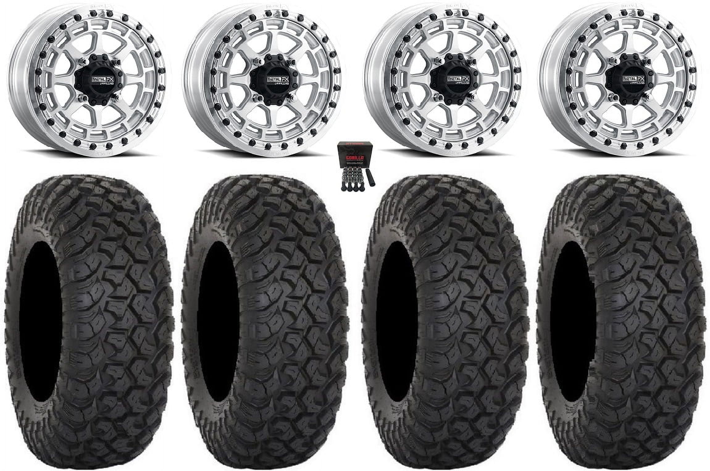 MetalFX Outlaw Bdlk 15" Wheels Raw 32" RT320 Tires Can-Am Commander ...