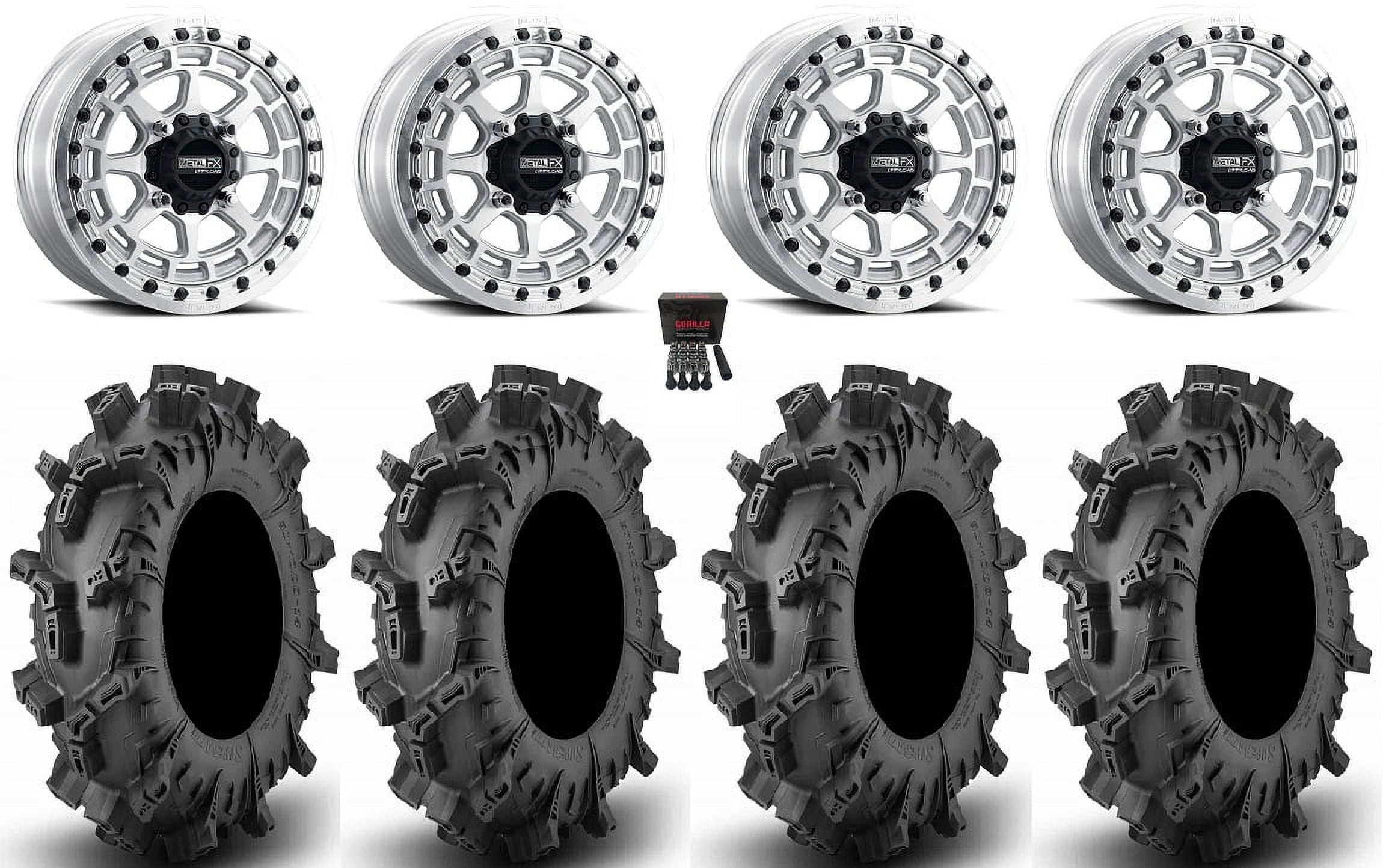 MetalFX Outlaw Bdlk 15" Wheels Raw 32" Terminator Max Tires Polaris RZR ...