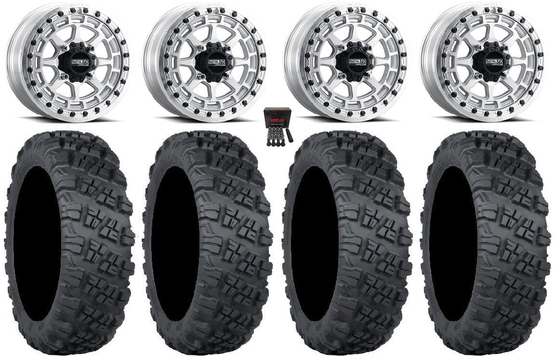 MetalFX Outlaw Bdlk 15" Wheels Raw 32" Versa Cross V3 Tires Mule Pro ...