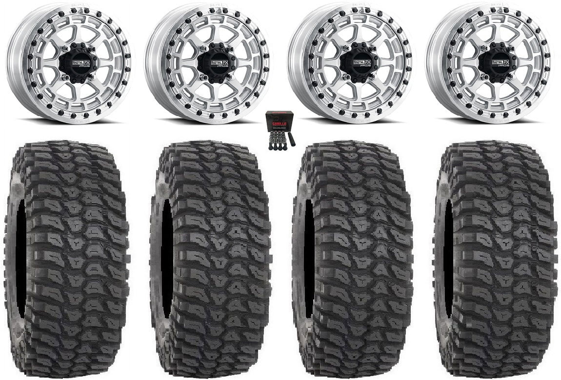 MetalFX Outlaw Bdlk 15" Wheels Raw 32" XCR350 Tires Can-Am Commander ...
