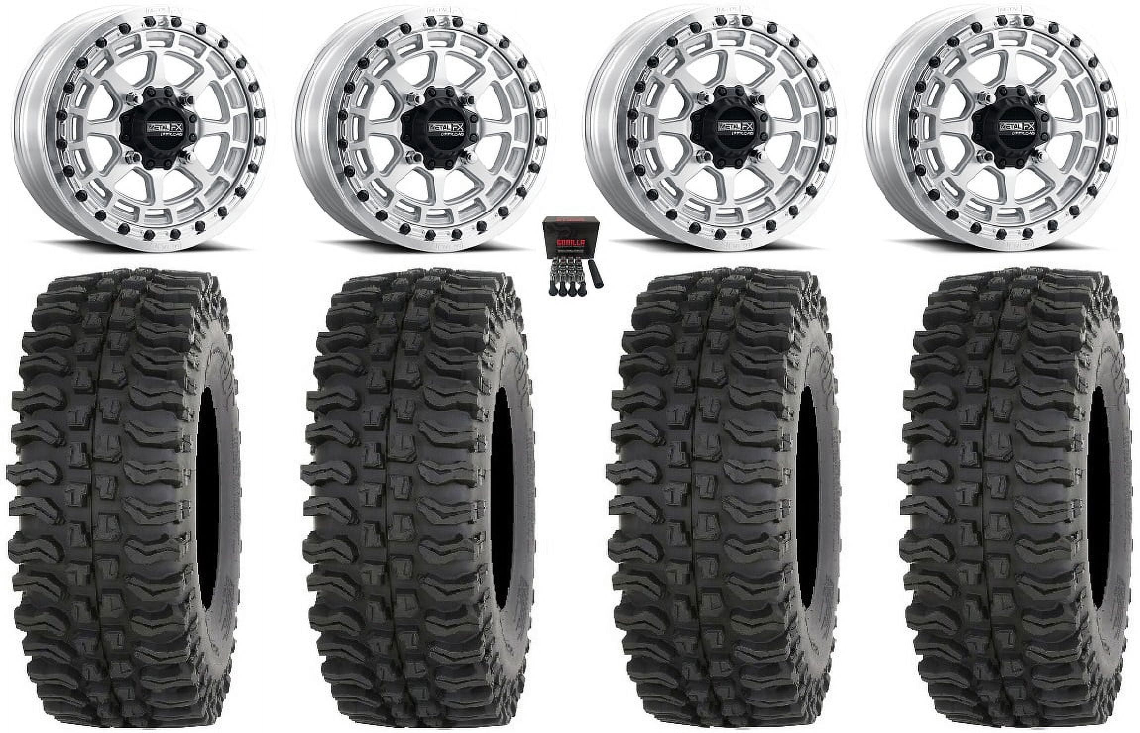MetalFX Outlaw Bdlk 15" Wheels Raw 35" BDC Tires Polaris RZR XP 1000 ...