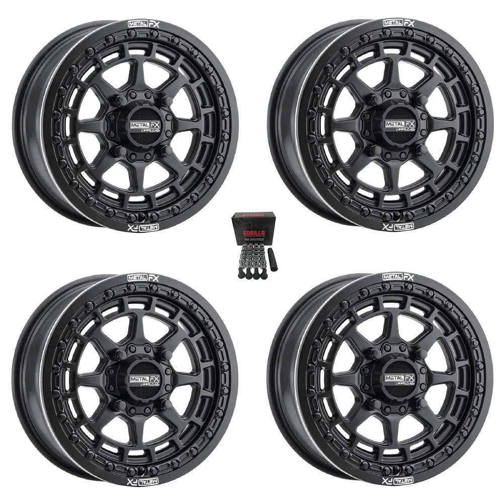 MetalFX Outlaw Beadlock 15" Wheels Black Kawasaki Teryx Mule - Walmart.com