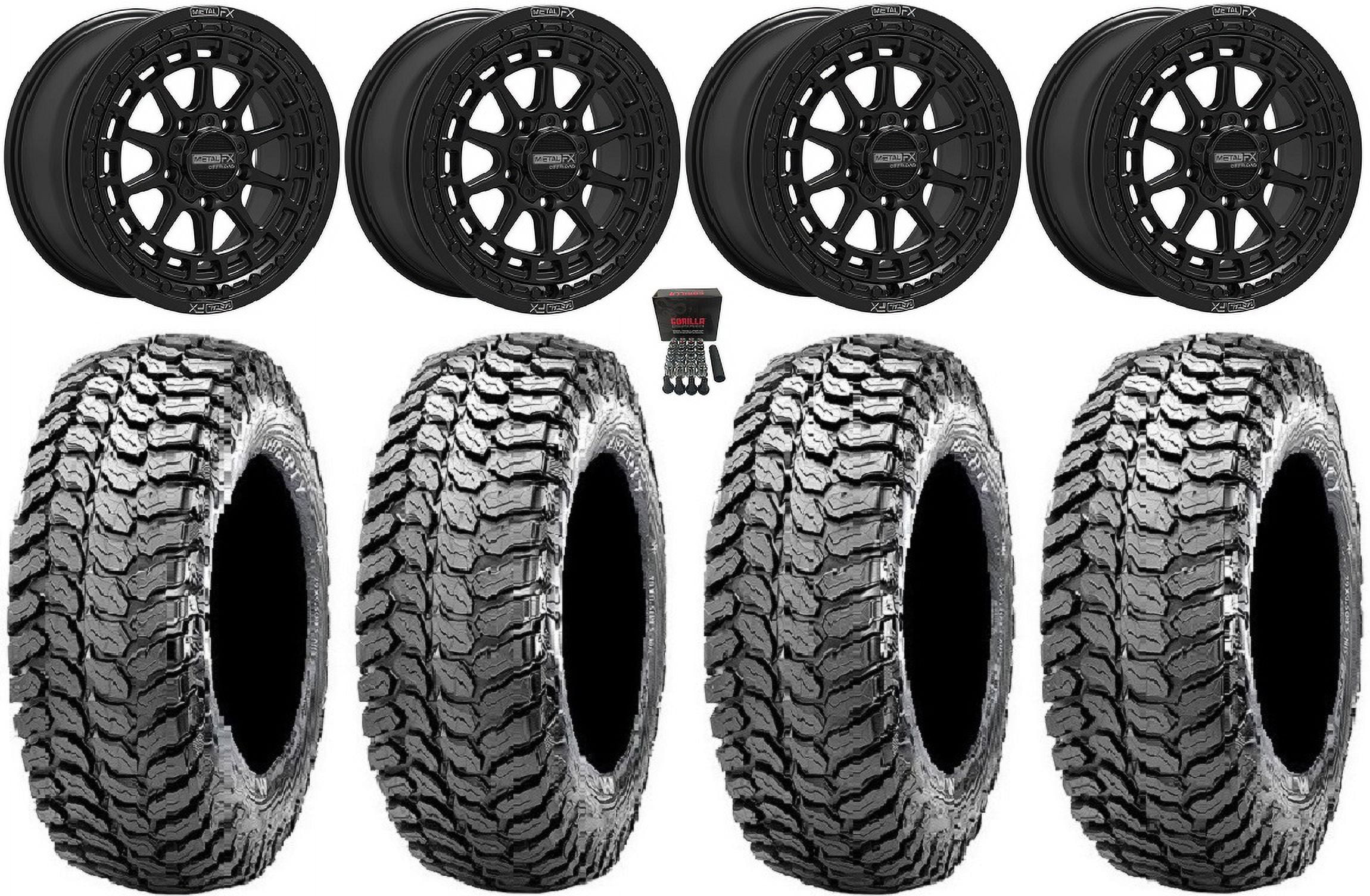MetalFX Outlaw R Bdlk 15" Wheels Bk 32" Liberty Tires Polaris RZR Turbo ...