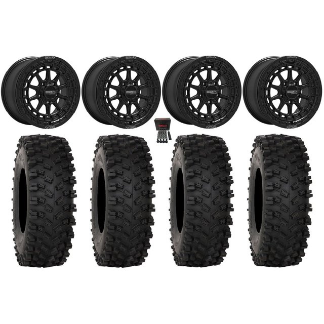 MetalFX Outlaw R Bdlk 15" Wheels Bk 33" ATX470 Tires Polaris RZR Turbo ...