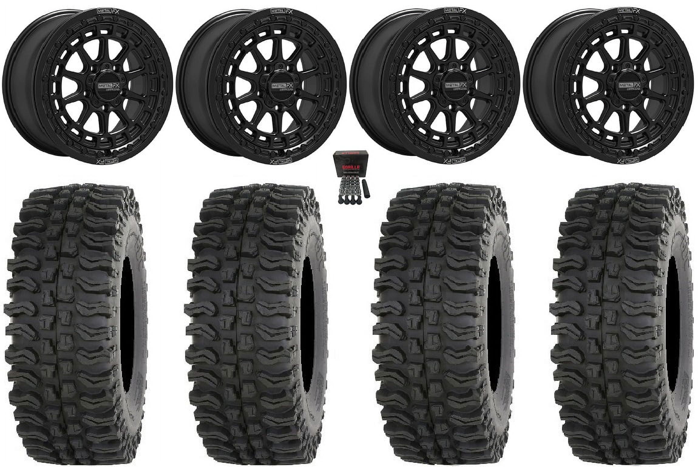 MetalFX Outlaw R Bdlk 15" Wheels Bk 35" BDC Tires Polaris RZR Turbo R ...