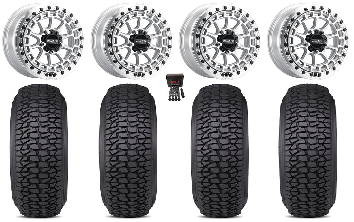 MetalFX Outlaw R Bdlk 15" Wheels Raw 32" Regulator 2 Tires Polaris RZR ...