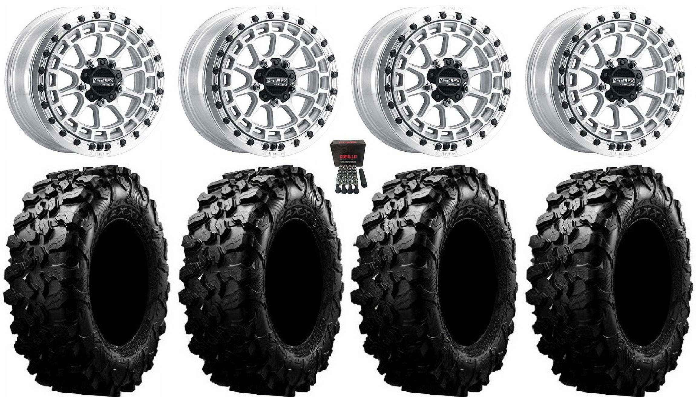 MetalFX Outlaw R Bdlk 15" Wheels Raw 33" Carnivore Tires Polaris RZR ...