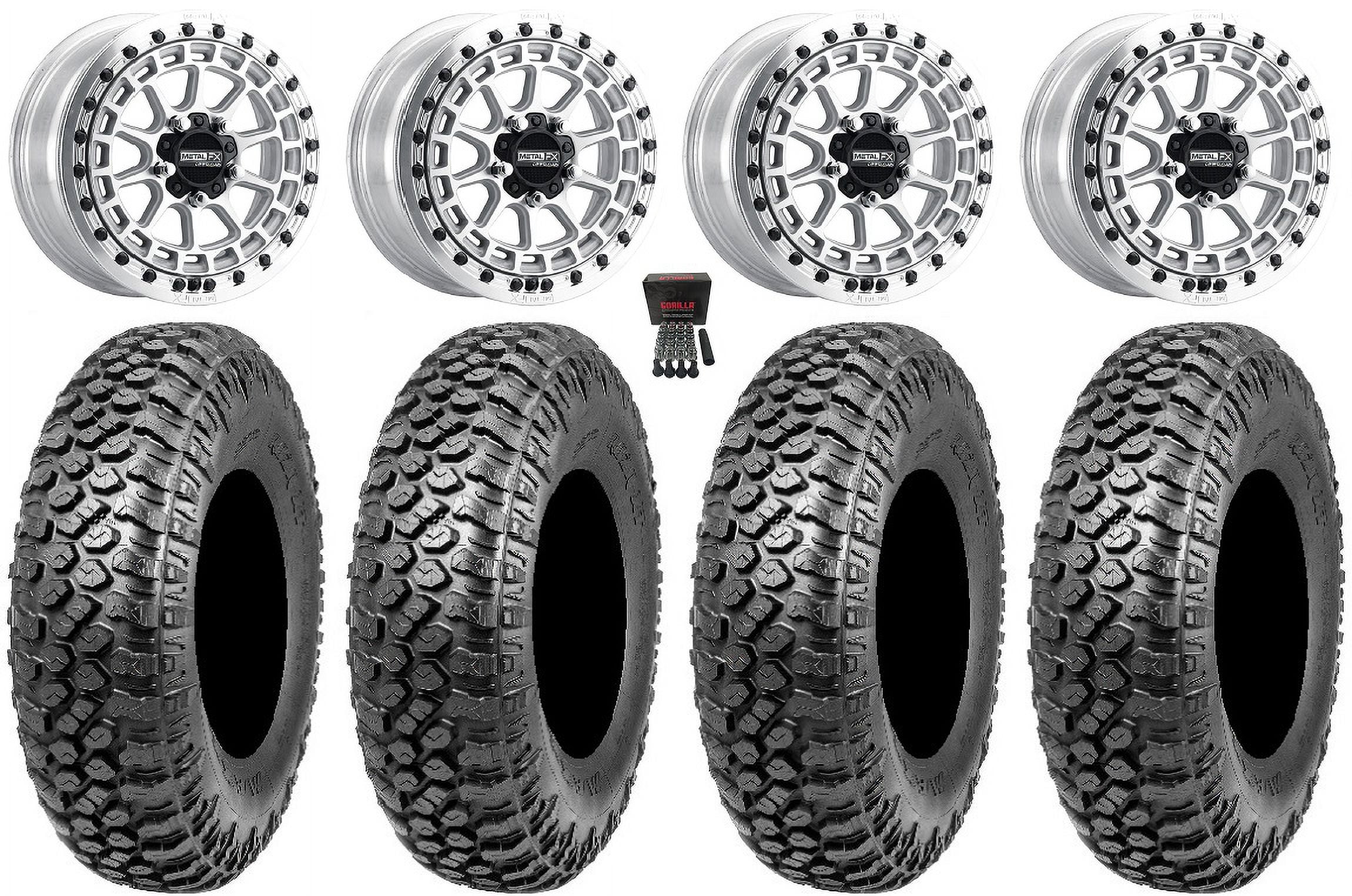 MetalFX Outlaw R Bdlk 15" Wheels Raw 33" RAZR XT Tires Polaris RZR ...