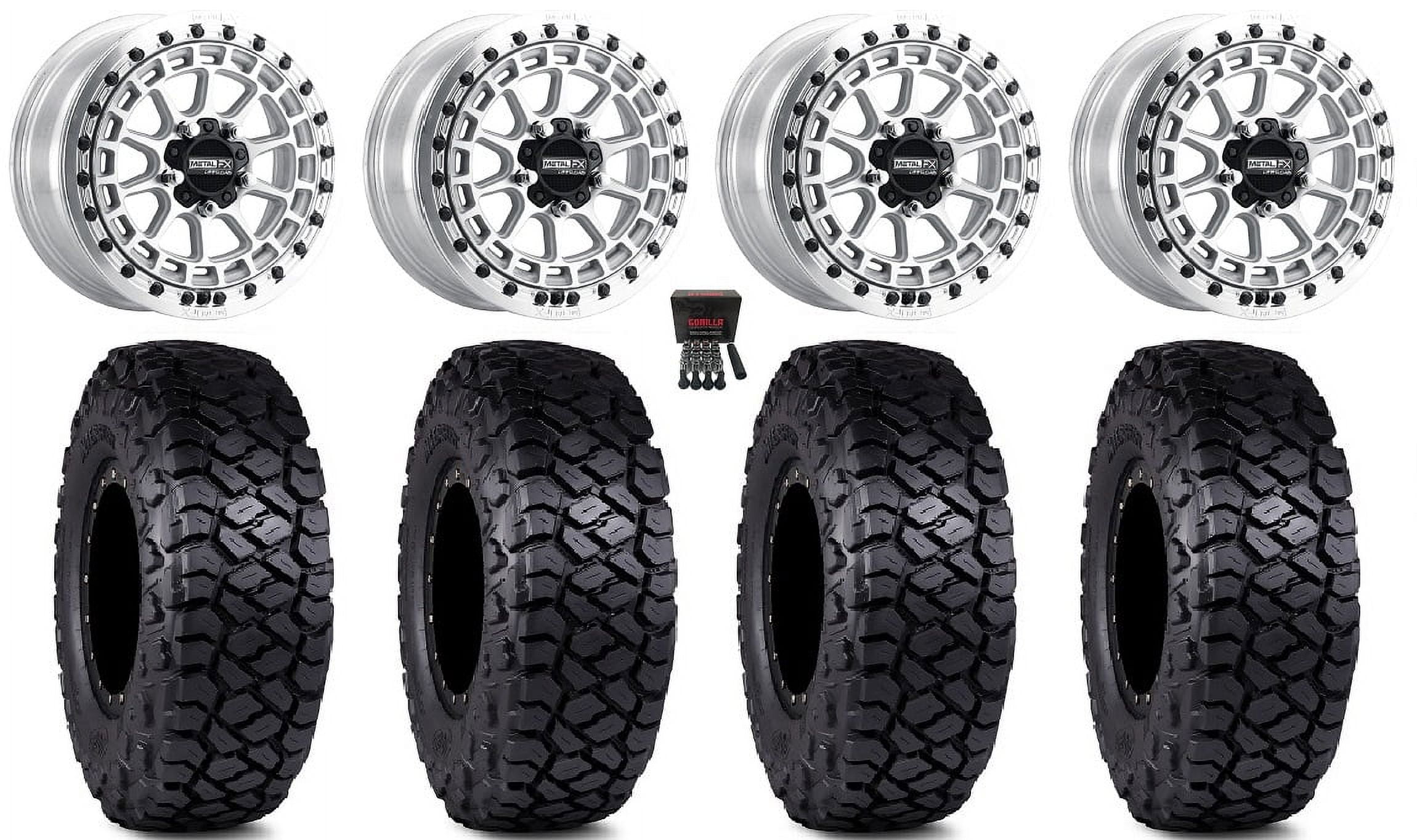 MetalFX Outlaw R Bdlk 15" Wheels Raw 35" Intersect Tires Polaris RZR ...