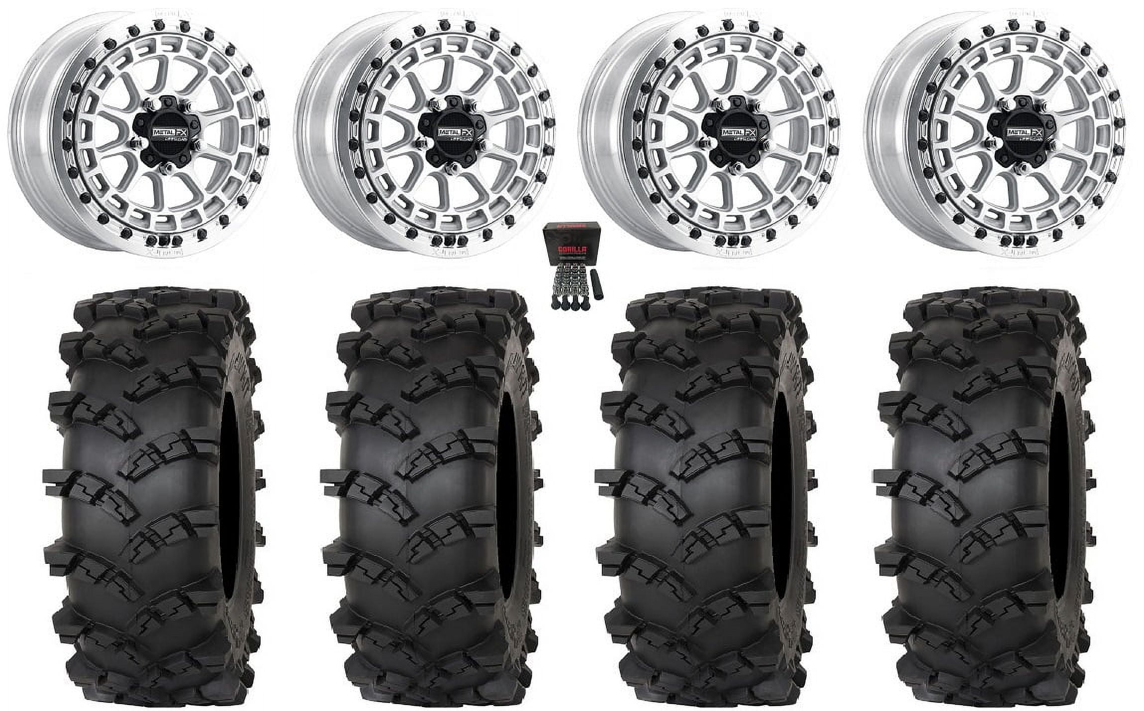 MetalFX Outlaw R Bdlk 15" Wheels Raw 35" Outlaw M/T Tires Polaris RZR ...