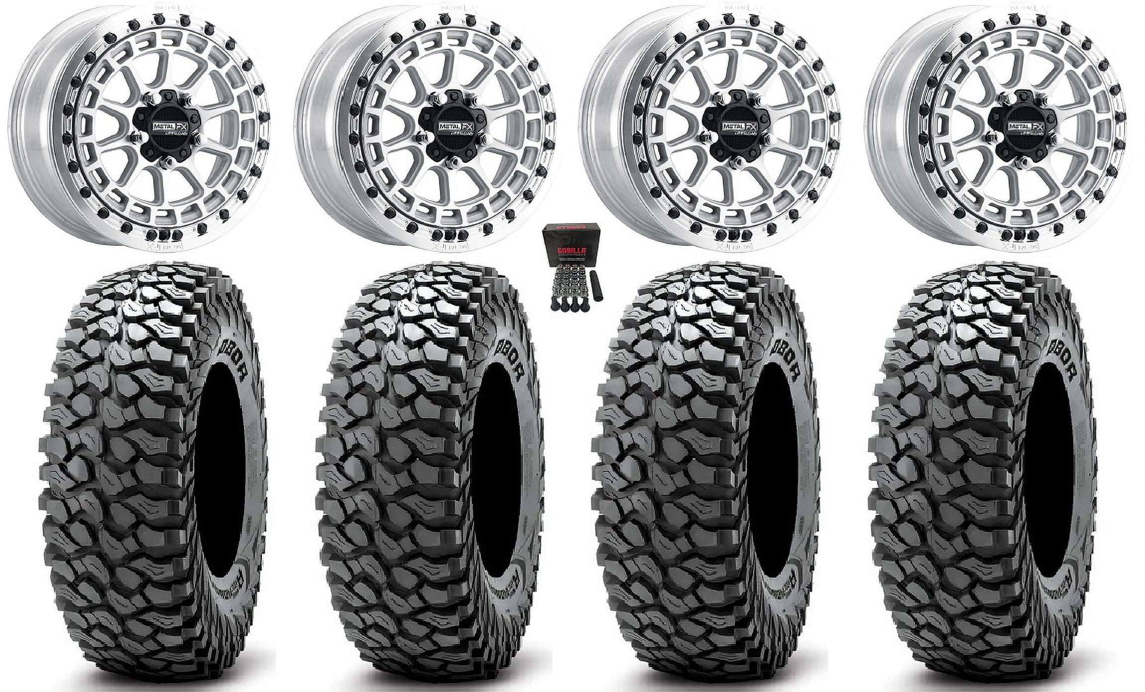 MetalFX Outlaw R Bdlk 15" Wheels Raw 35" RocScraper Tires Polaris RZR ...