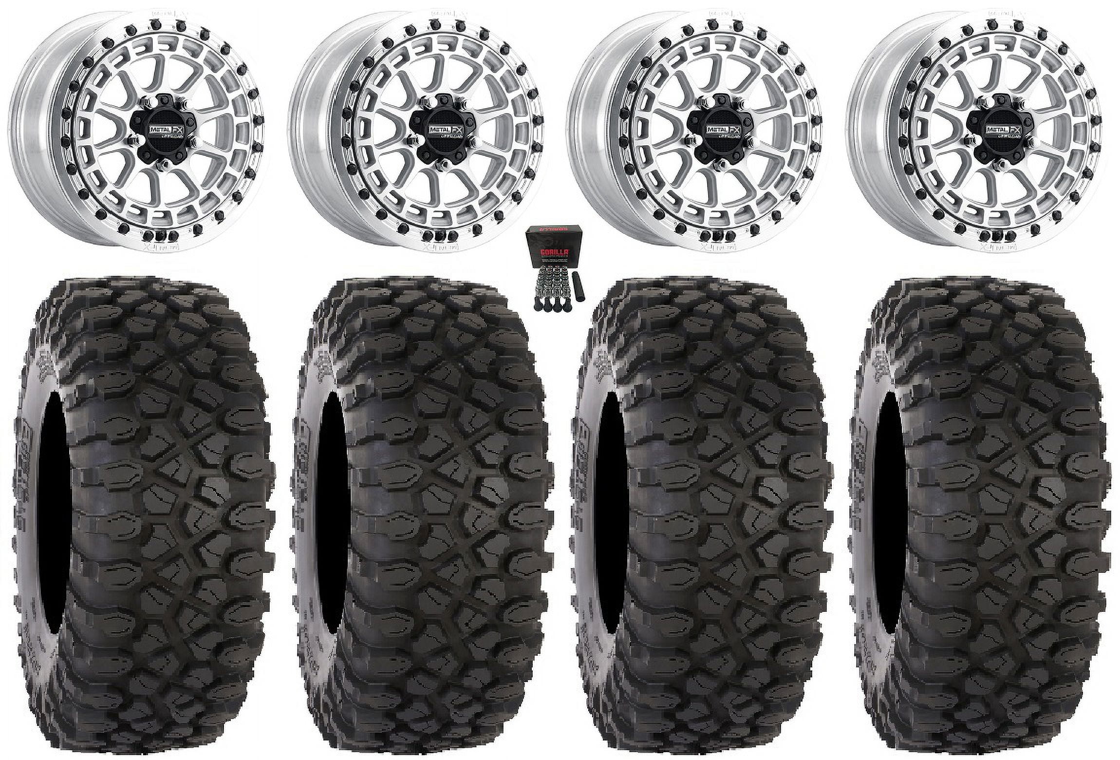 MetalFX Outlaw R Bdlk 15" Wheels Raw 35" XC450 Tires Polaris RZR Turbo ...