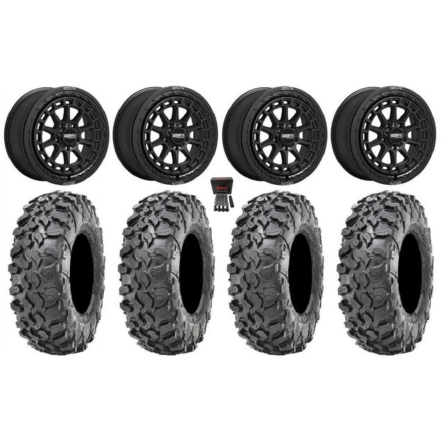 MetalFX Outlaw R Bdlk 17" Wheels Bk 35" Carnivore Tires Polaris RZR ...