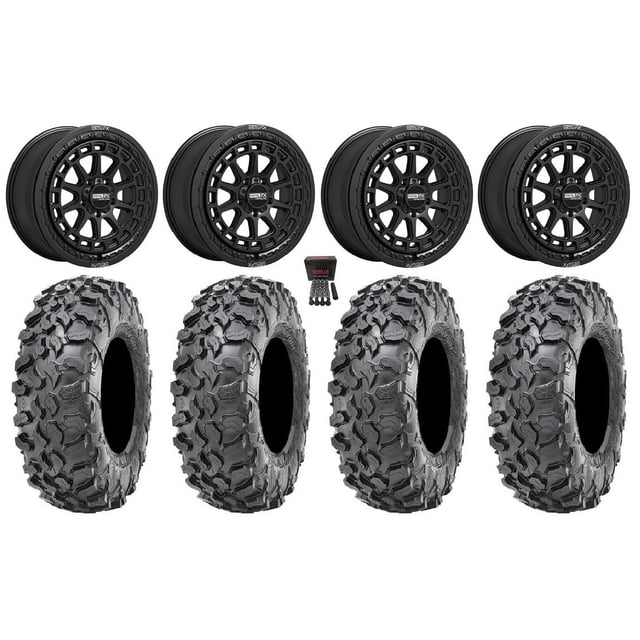 MetalFX Outlaw R Bdlk 17" Wheels Bk 37" Carnivore Tires Polaris RZR ...